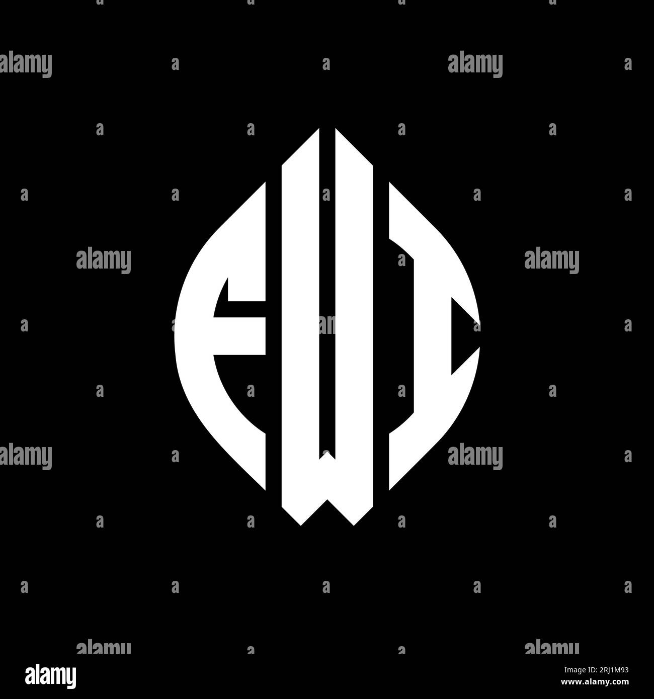 FWI circle letter logo design with circle and ellipse shape. FWI ...