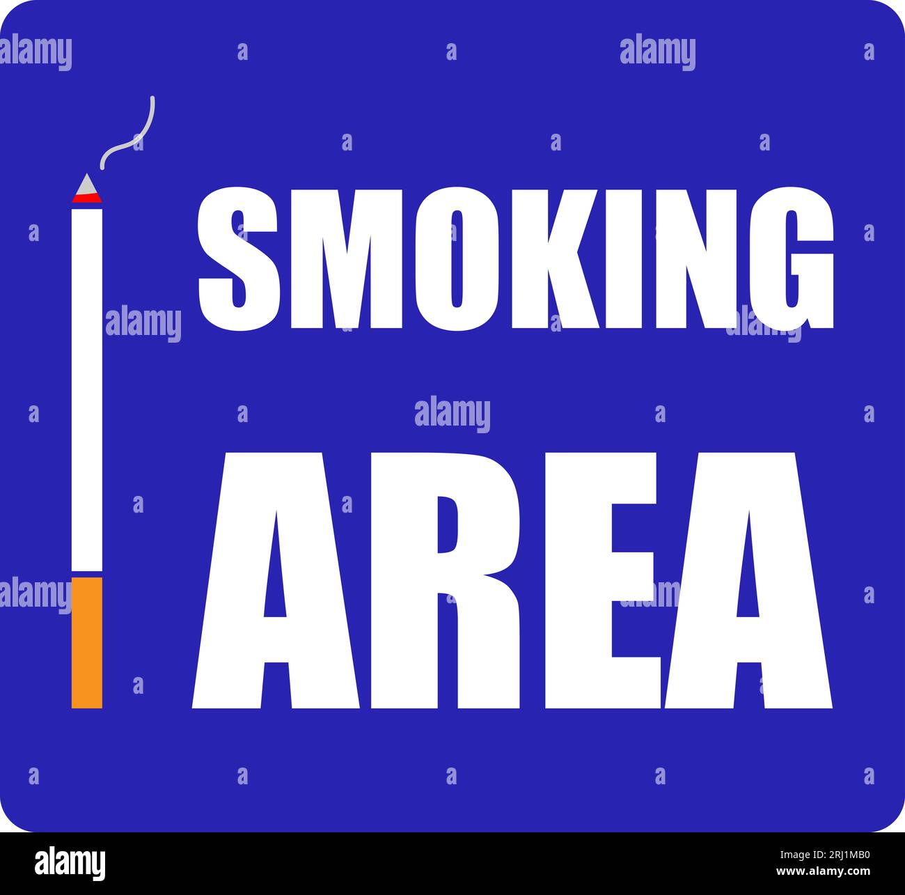 Smoking area sign, smoking area tag and sticker, cigarette illustration ...