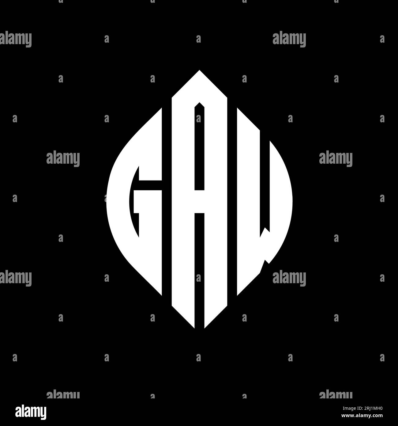 GAW circle letter logo design with circle and ellipse shape. GAW ...