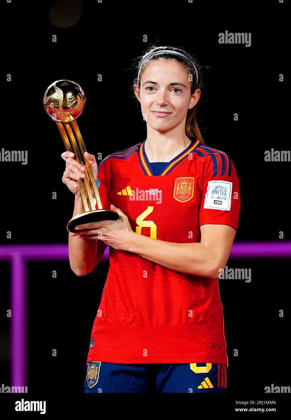Spain's Aitana Bonmati poses for a photo after being presented with her ...
