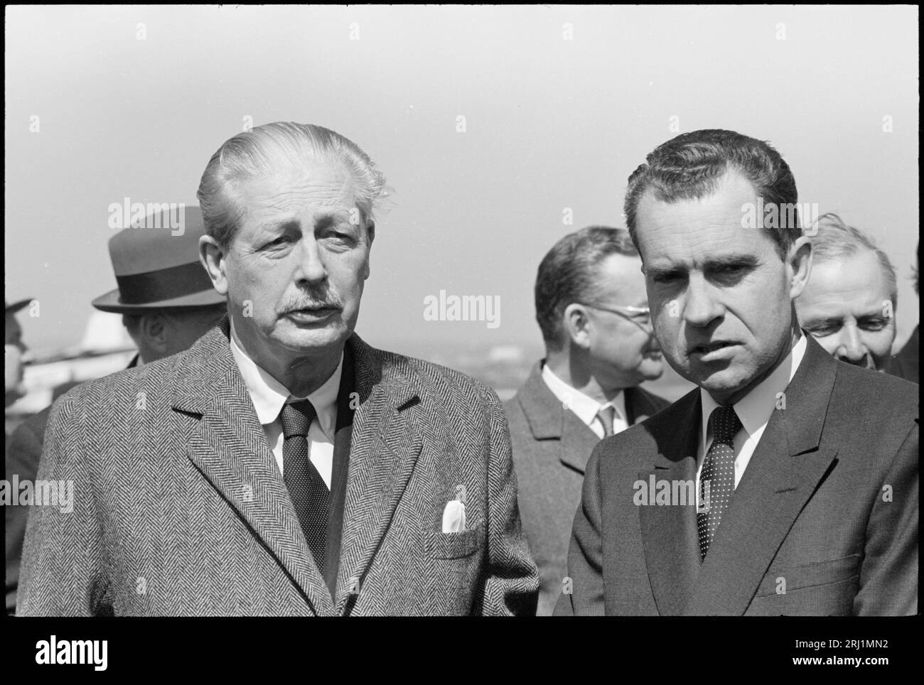 British Prime Minister Harold Macmillan with US Vice President Richard ...