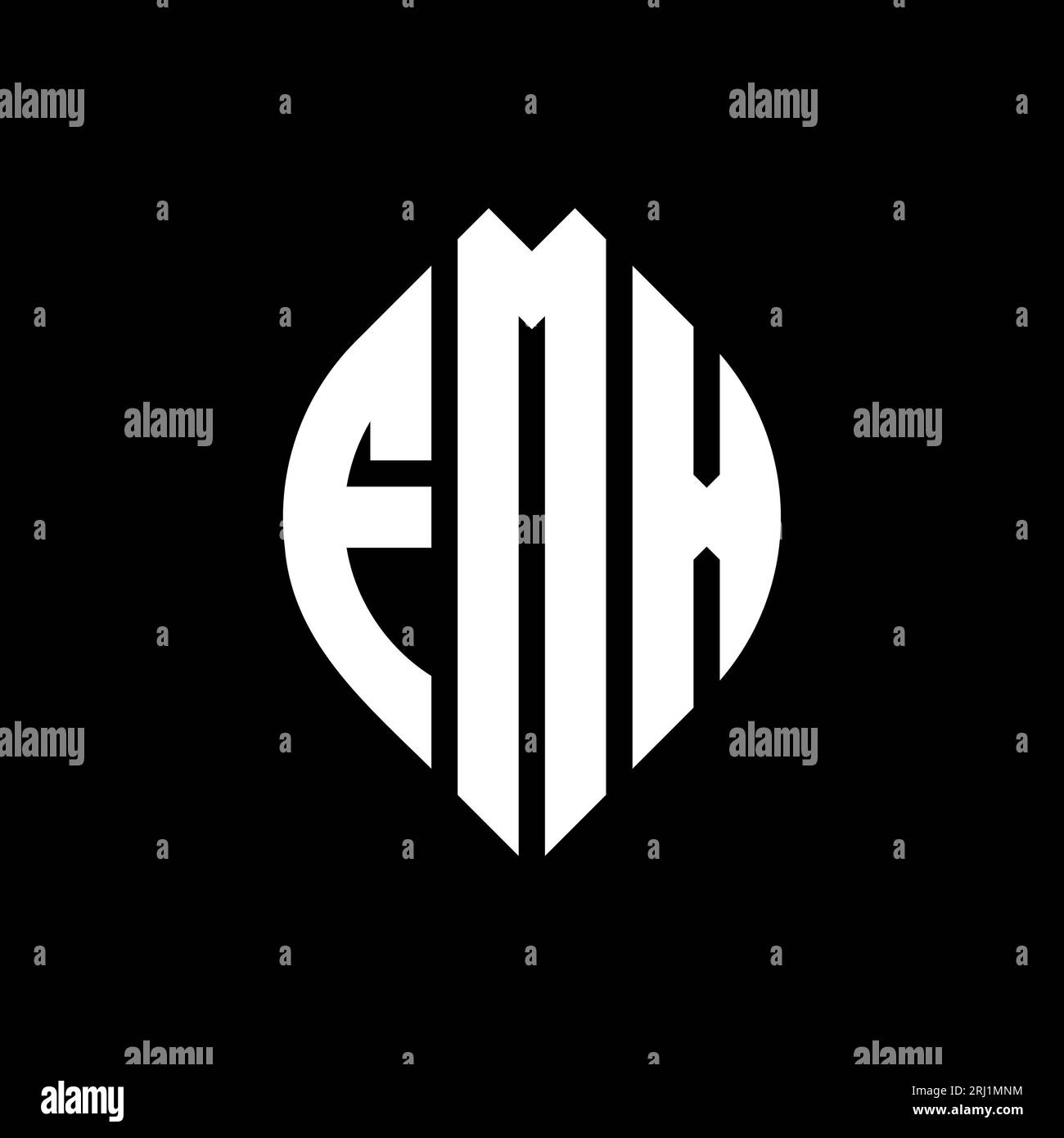 FMX circle letter logo design with circle and ellipse shape. FMX ...