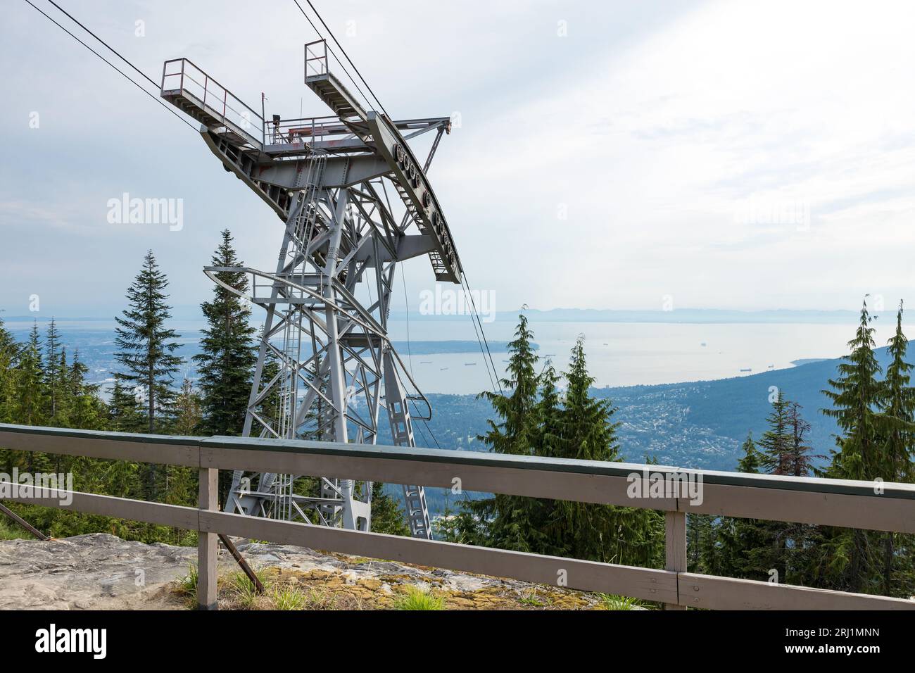 Scenic view from the Georgia Strait Lookout atop Grouse Mountain ...