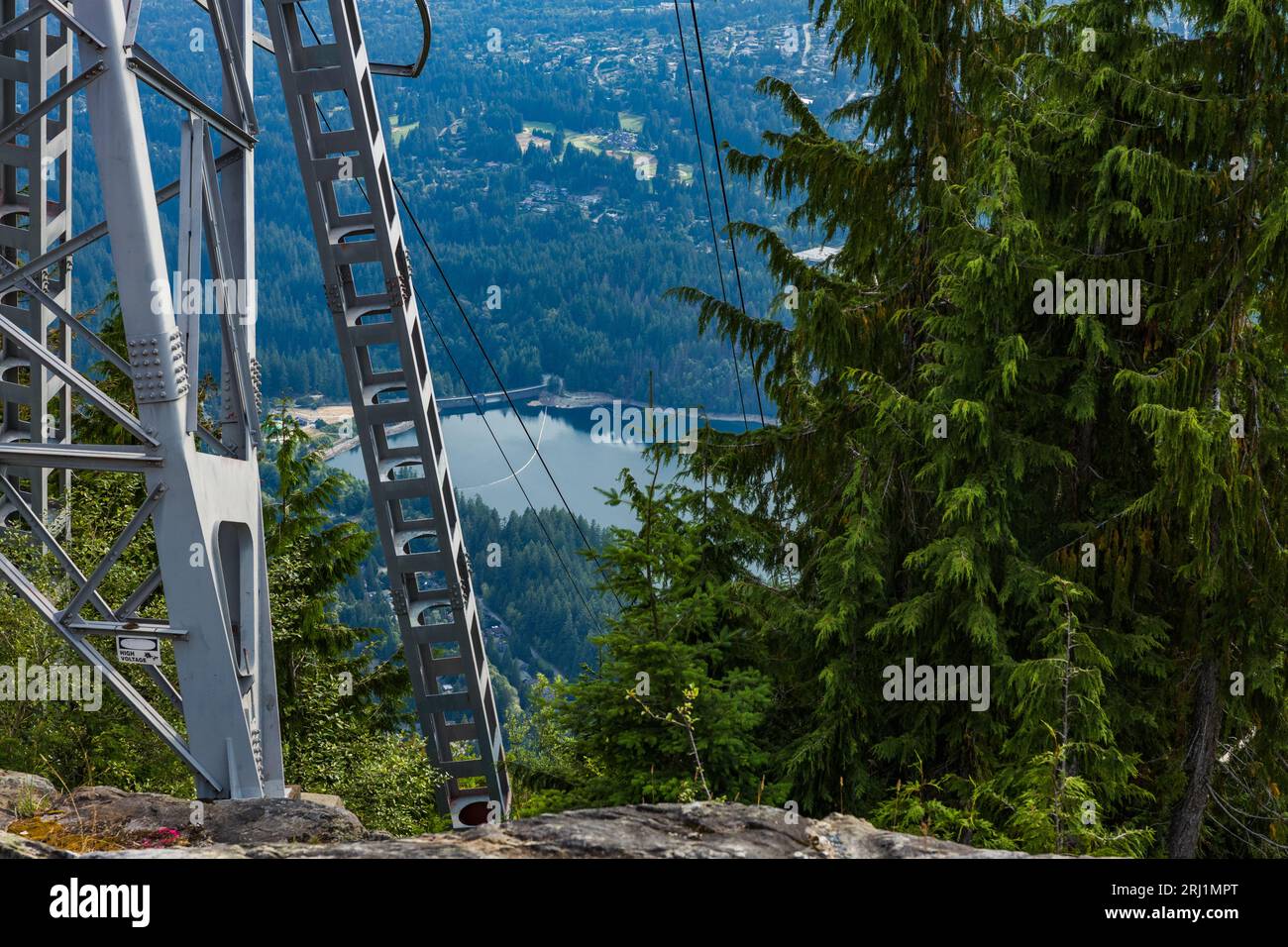 View of Cleveland Dam and Capilano Lake from Grouse Mountain in ...