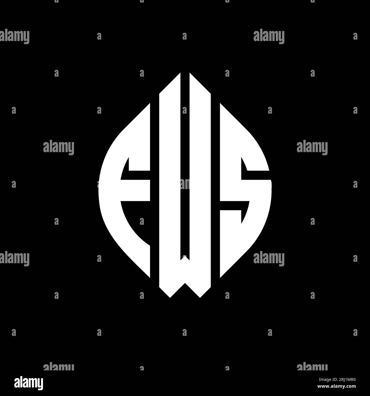 FWS circle letter logo design with circle and ellipse shape. FWS ...