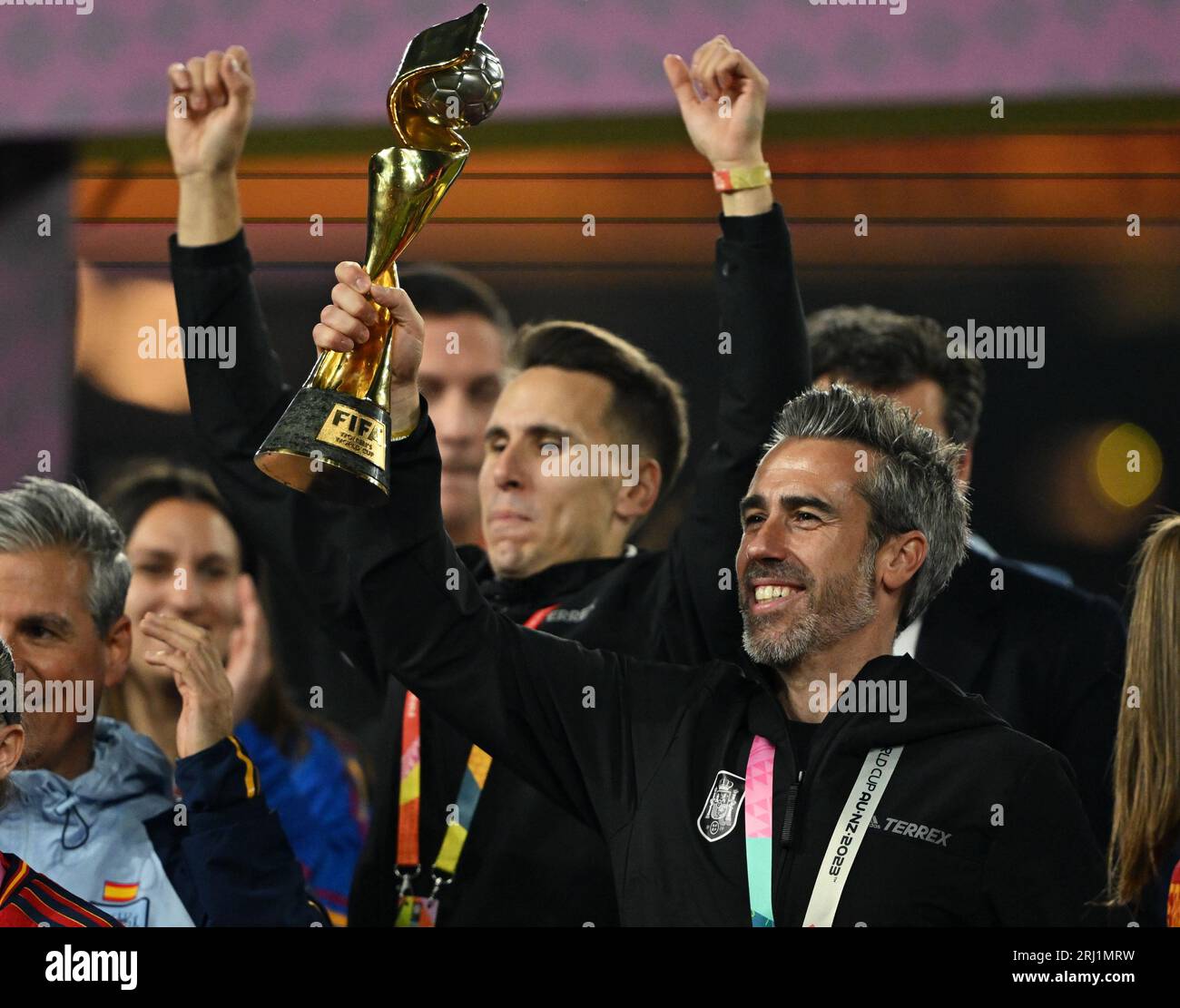 Sydney, Australia. 20th Aug, 2023. Spain's head coach Jorge Vilda (1st ...