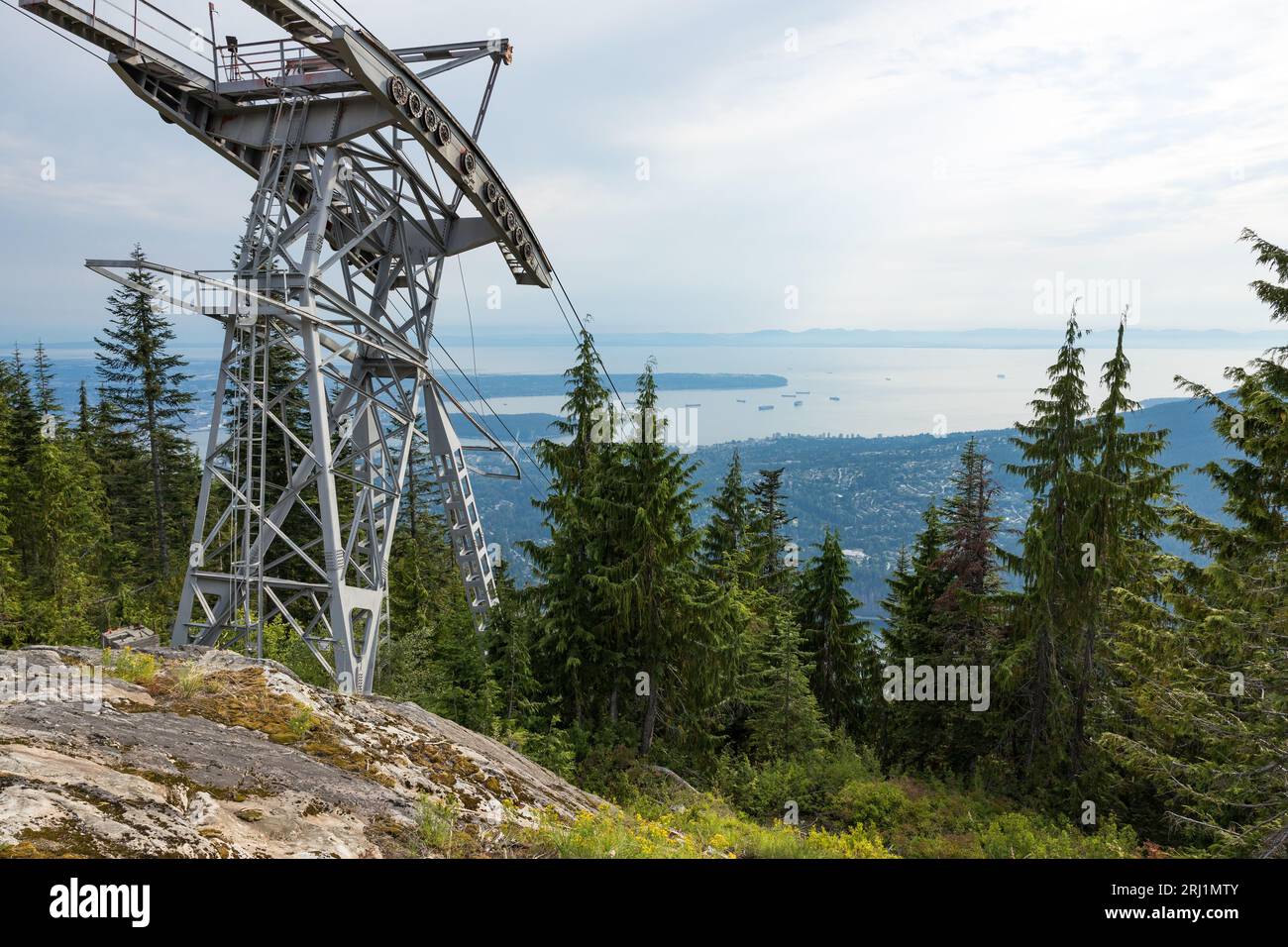 Scenic view from the Georgia Strait Lookout atop Grouse Mountain ...