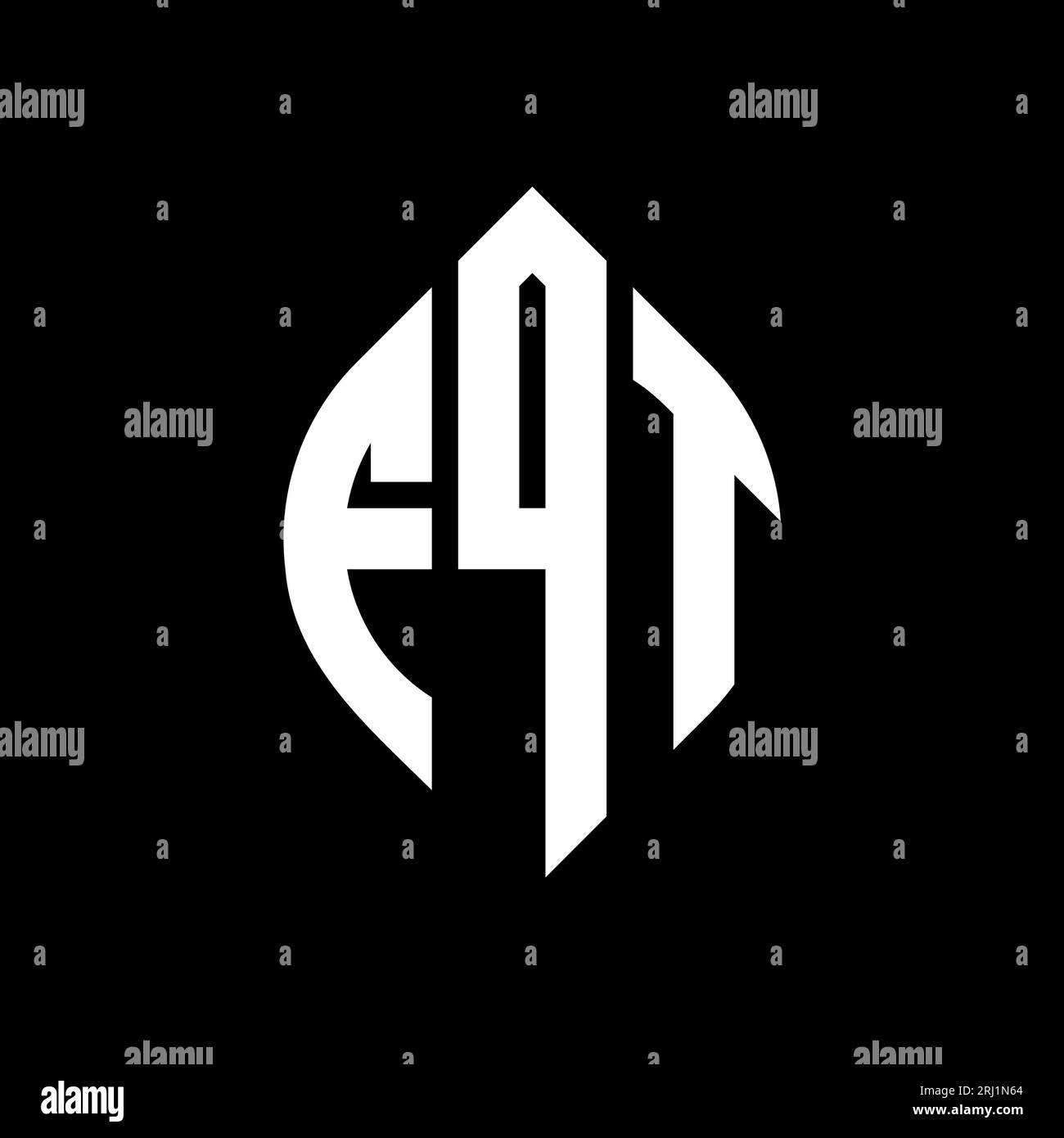 FQT circle letter logo design with circle and ellipse shape. FQT ...