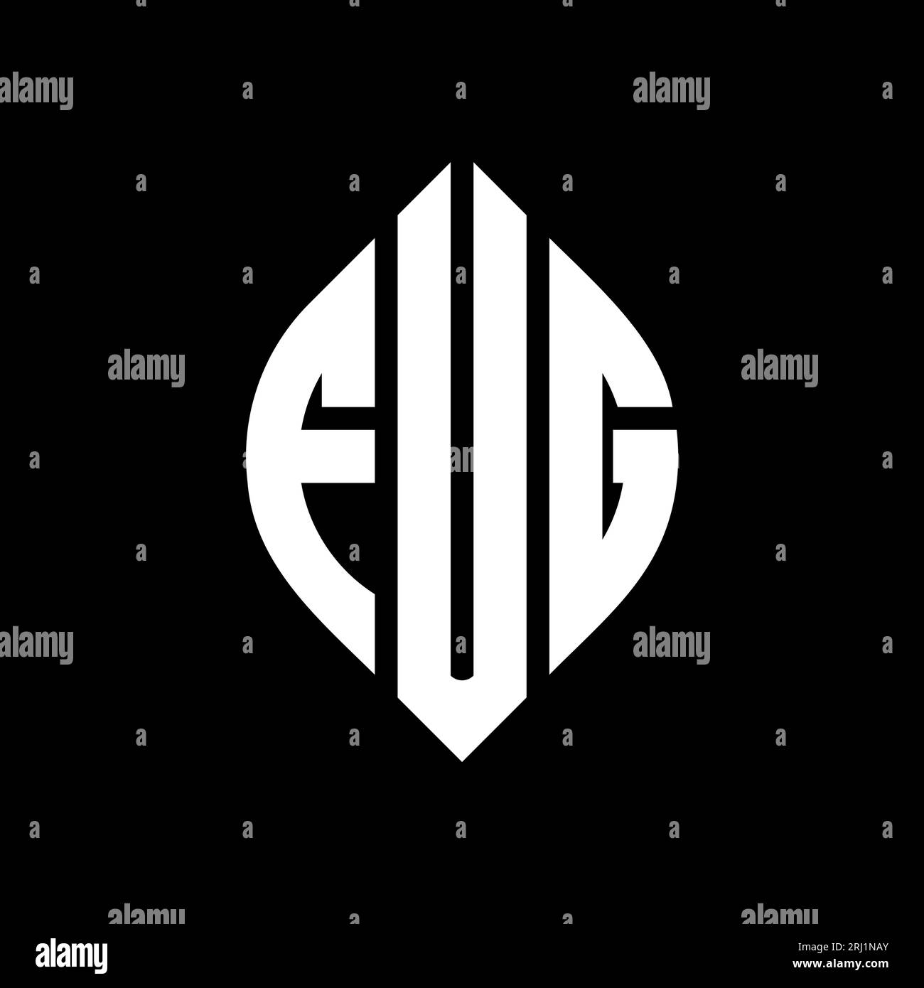 FUG circle letter logo design with circle and ellipse shape. FUG ...