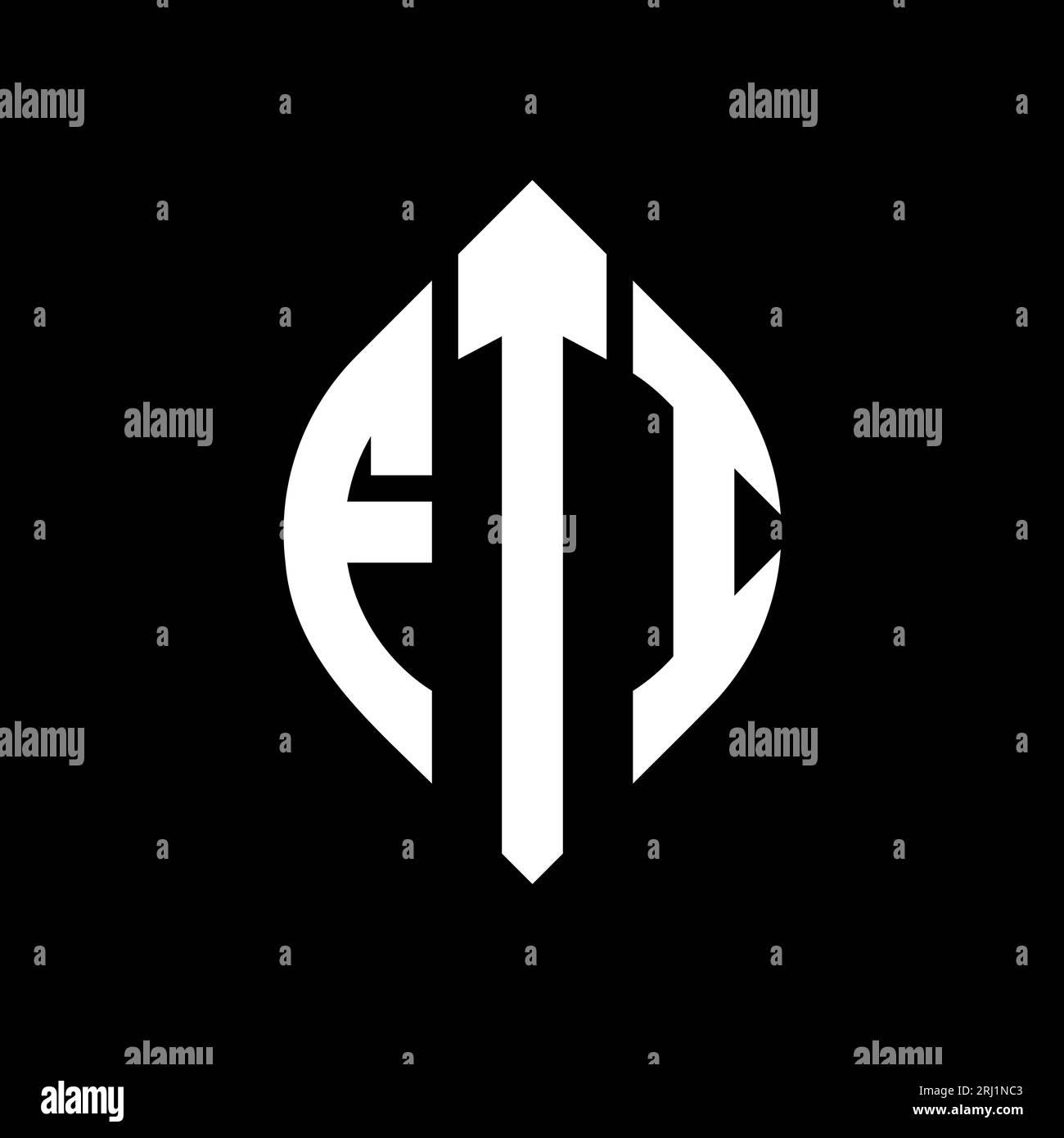 FTI circle letter logo design with circle and ellipse shape. FTI ...
