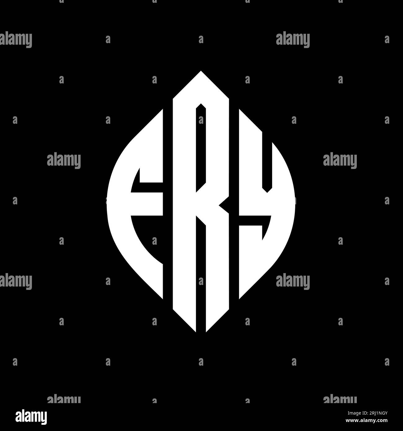 FRY circle letter logo design with circle and ellipse shape. FRY ...