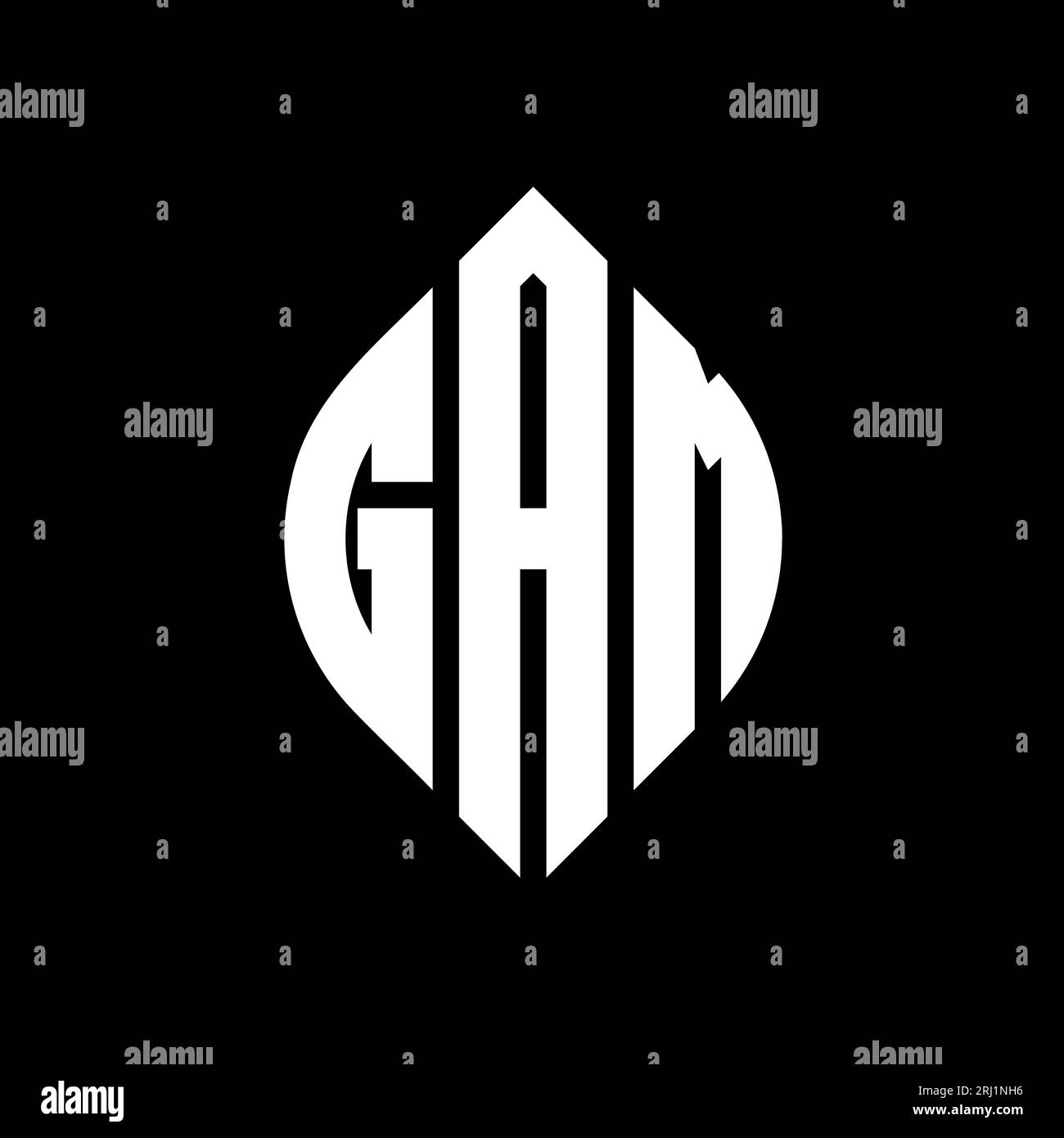 GAM circle letter logo design with circle and ellipse shape. GAM ...