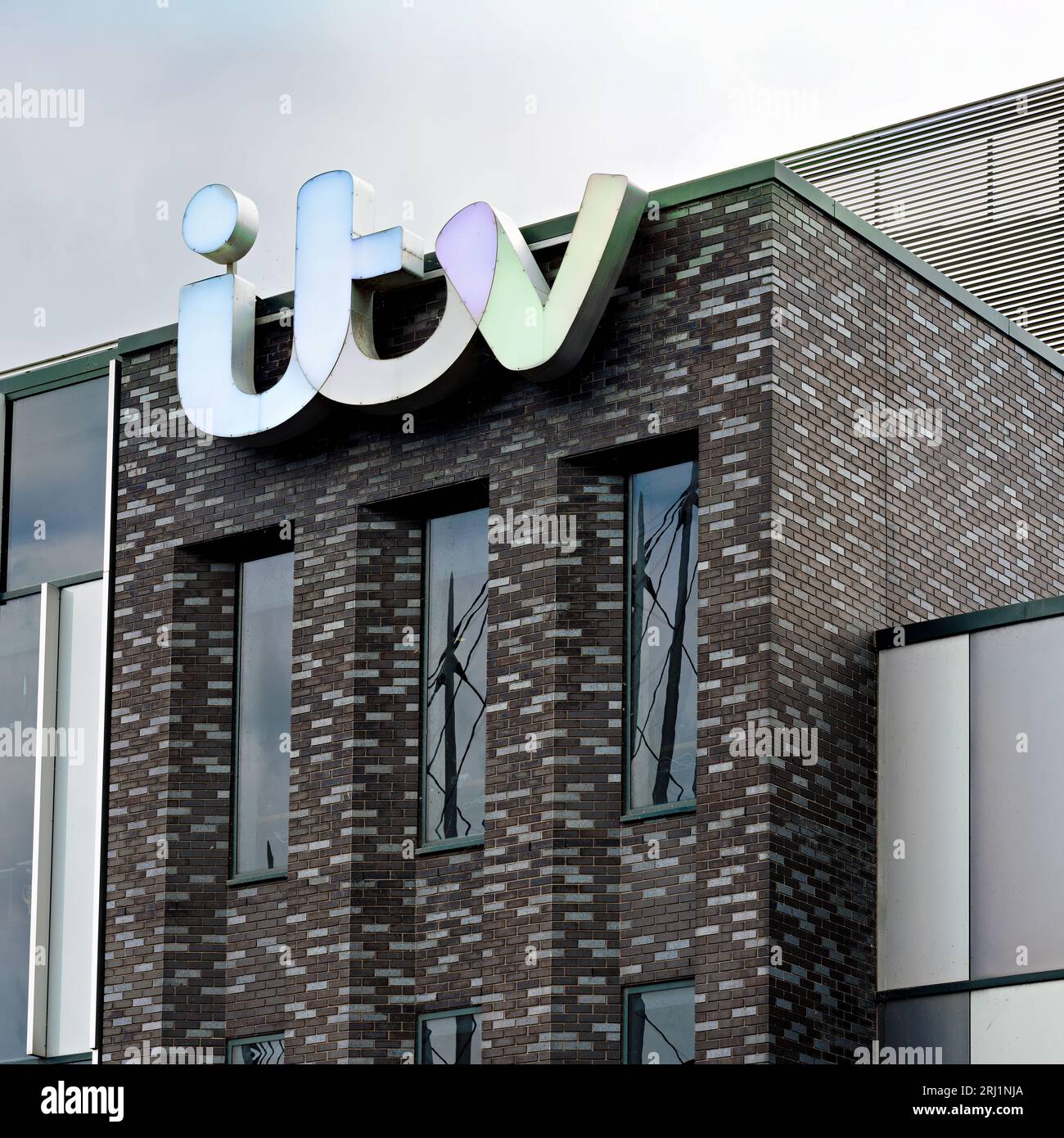 Salford Greater Manchester UK 06 Aug 2023 ITV media city sign at ...