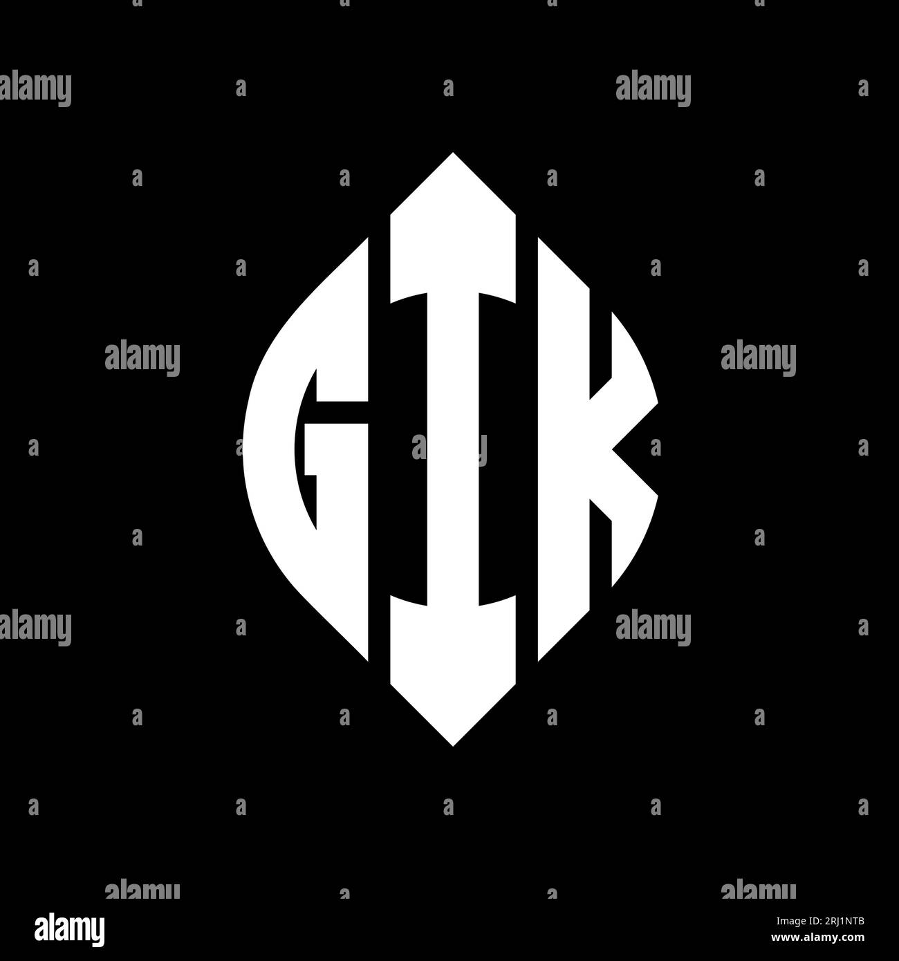 GIK circle letter logo design with circle and ellipse shape. GIK ...