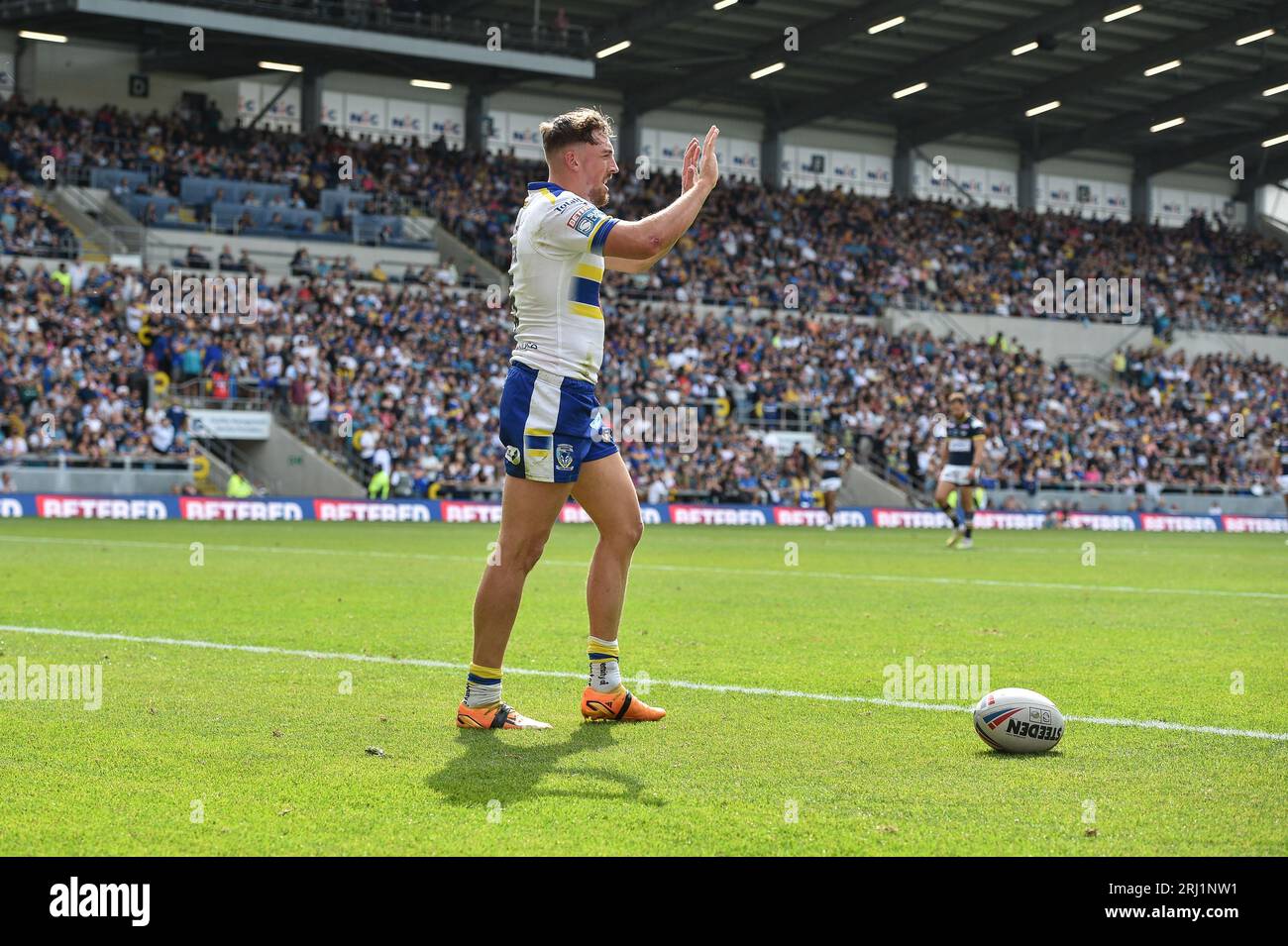 Leeds, England - 20th August 2023 Matty Ashton of Warrington Wolves ...