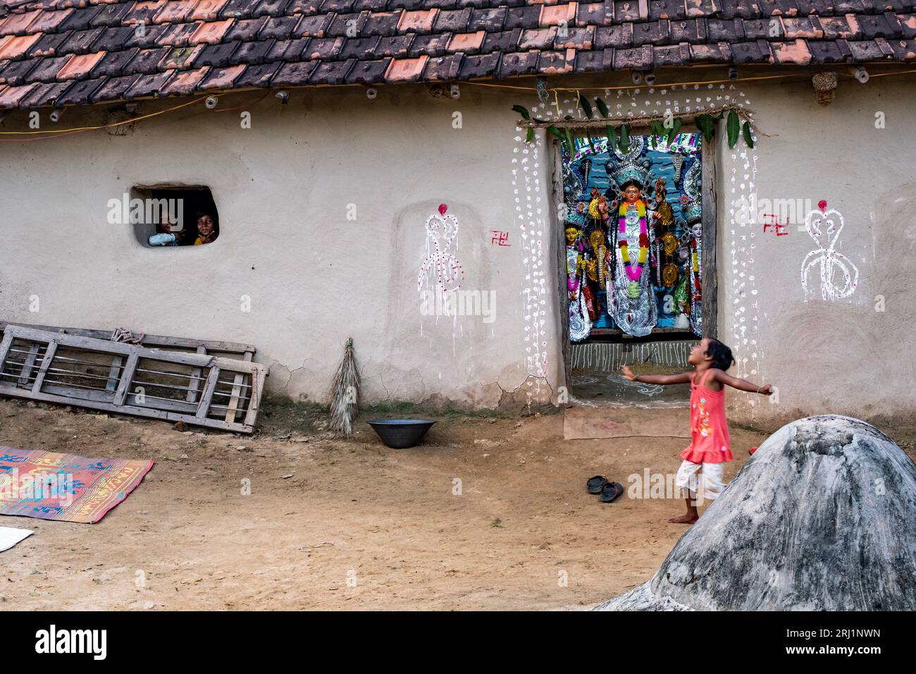 August 18, 2023, Purulia, West Bengal, India: Monosa Puja is an ...