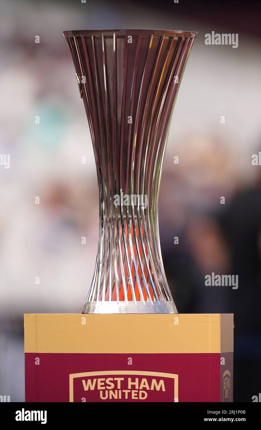 A general view of the UEFA Europa Conference League Trophy West Ham ...