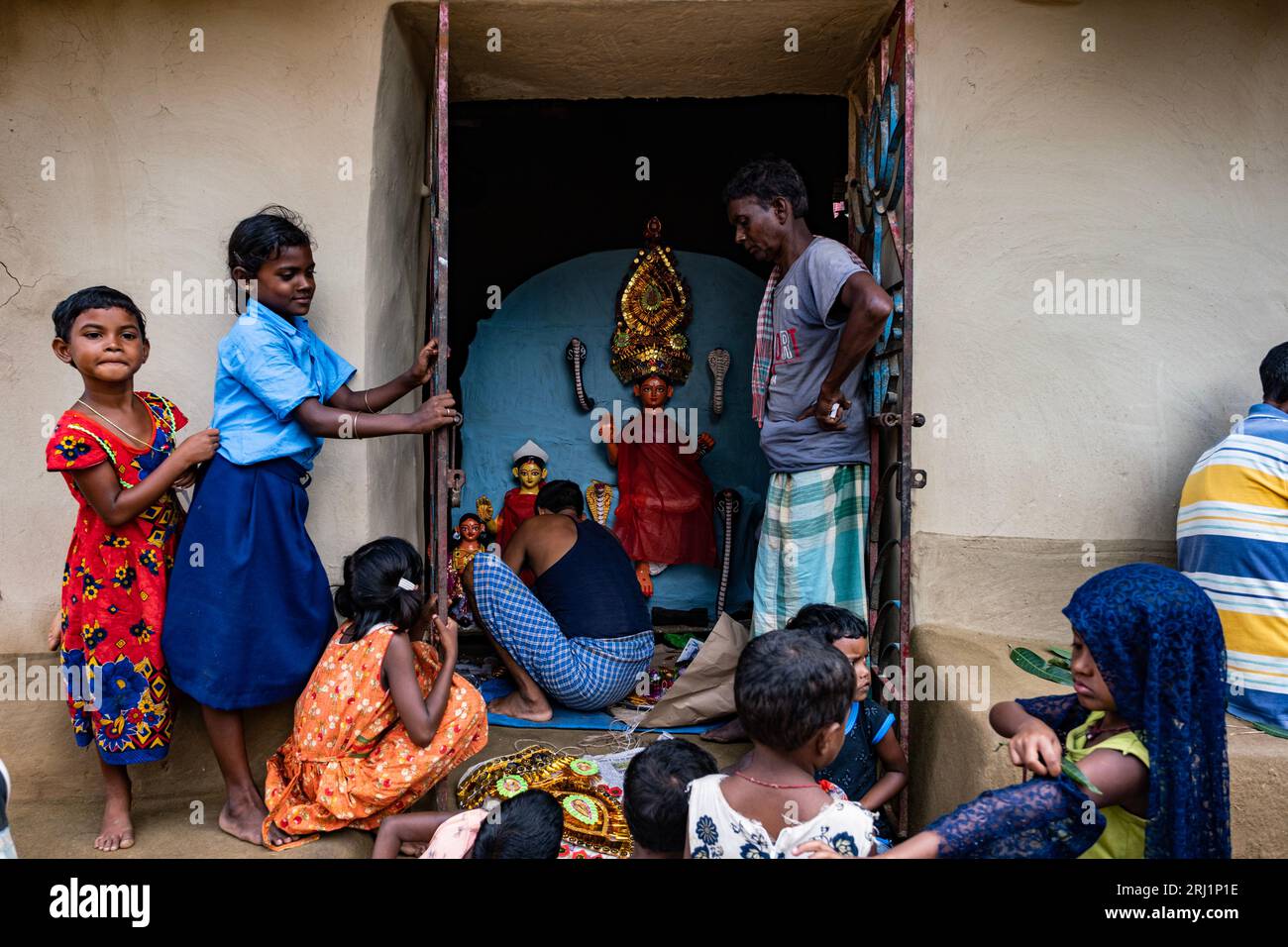 August 18, 2023, Purulia, West Bengal, India: Monosa Puja is an ...