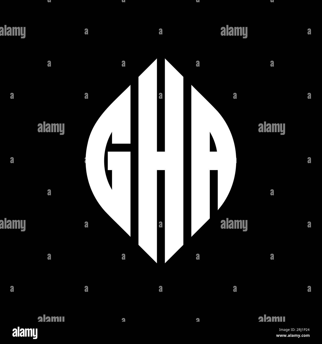 GHA circle letter logo design with circle and ellipse shape. GHA ...