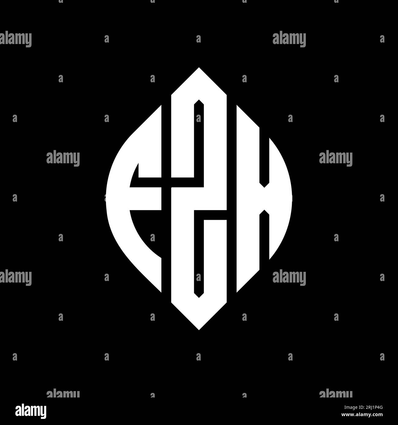 FZX circle letter logo design with circle and ellipse shape. FZX ...