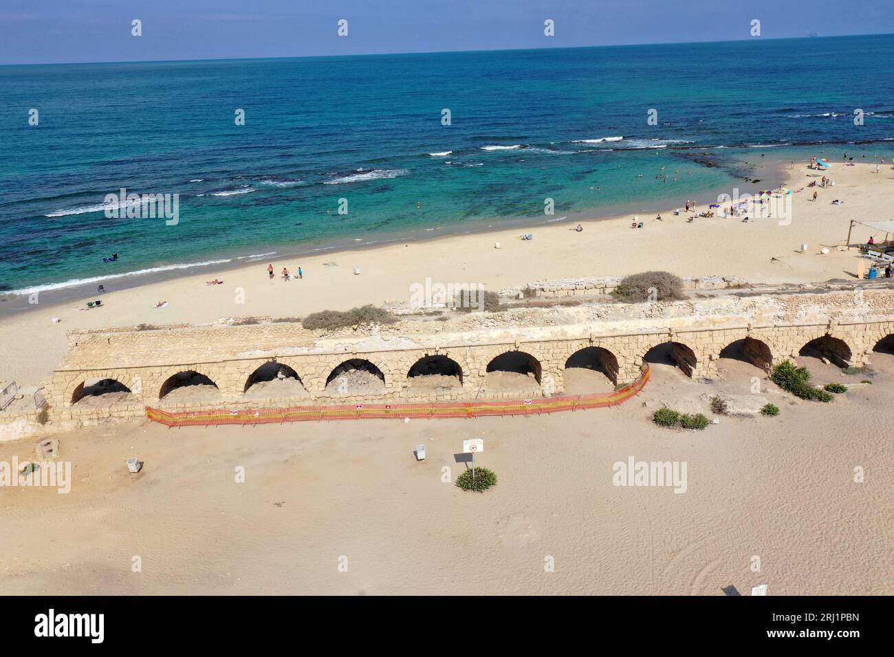 Caesarea. 20th Aug, 2023. This aerial photo taken on Aug. 20, 2023 ...