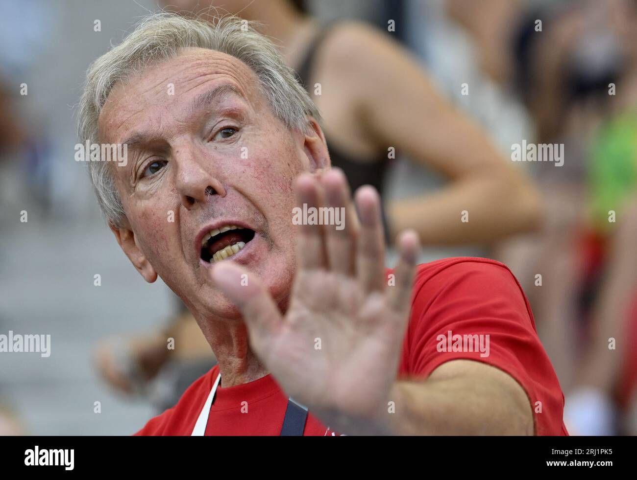 Budapest, Hungary. 20th Aug, 2023. Belgian athletics coach Roger ...