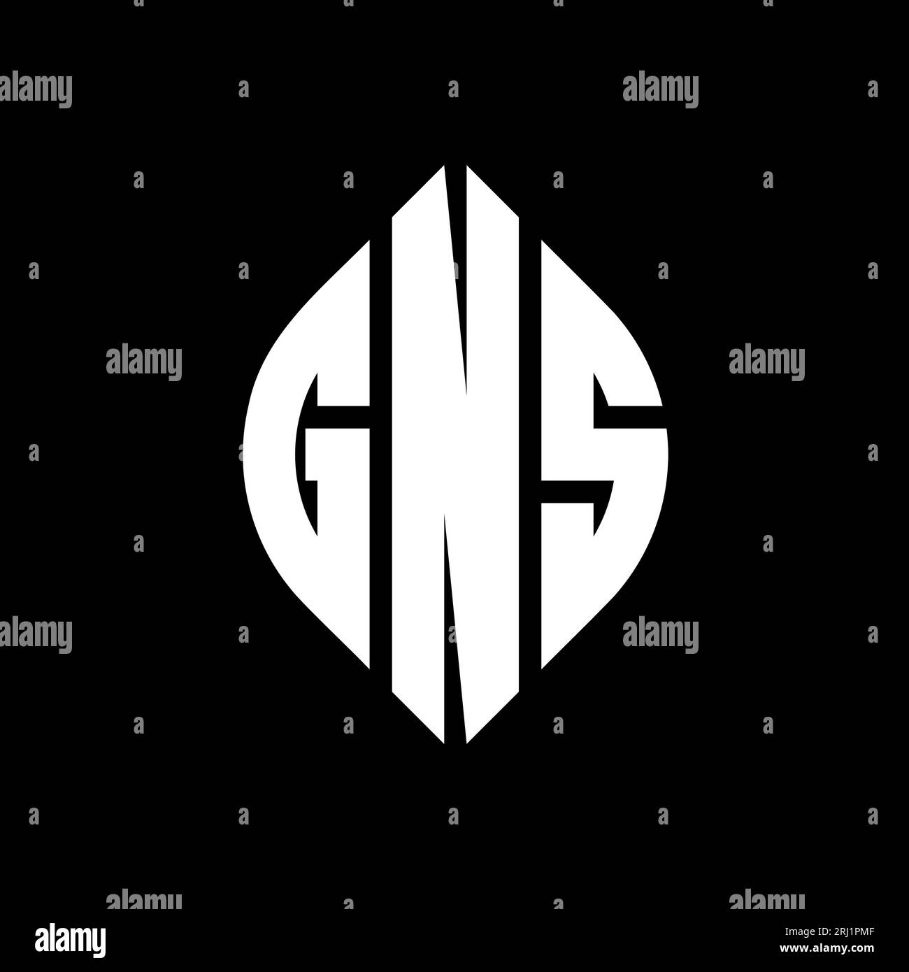 GNS circle letter logo design with circle and ellipse shape. GNS ...
