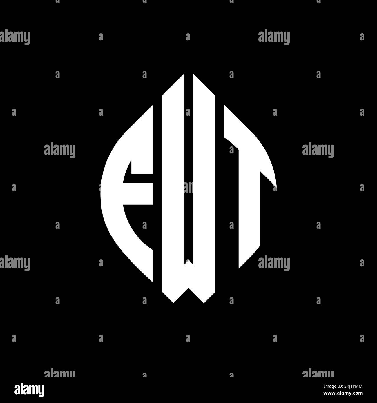 FWT circle letter logo design with circle and ellipse shape. FWT ...