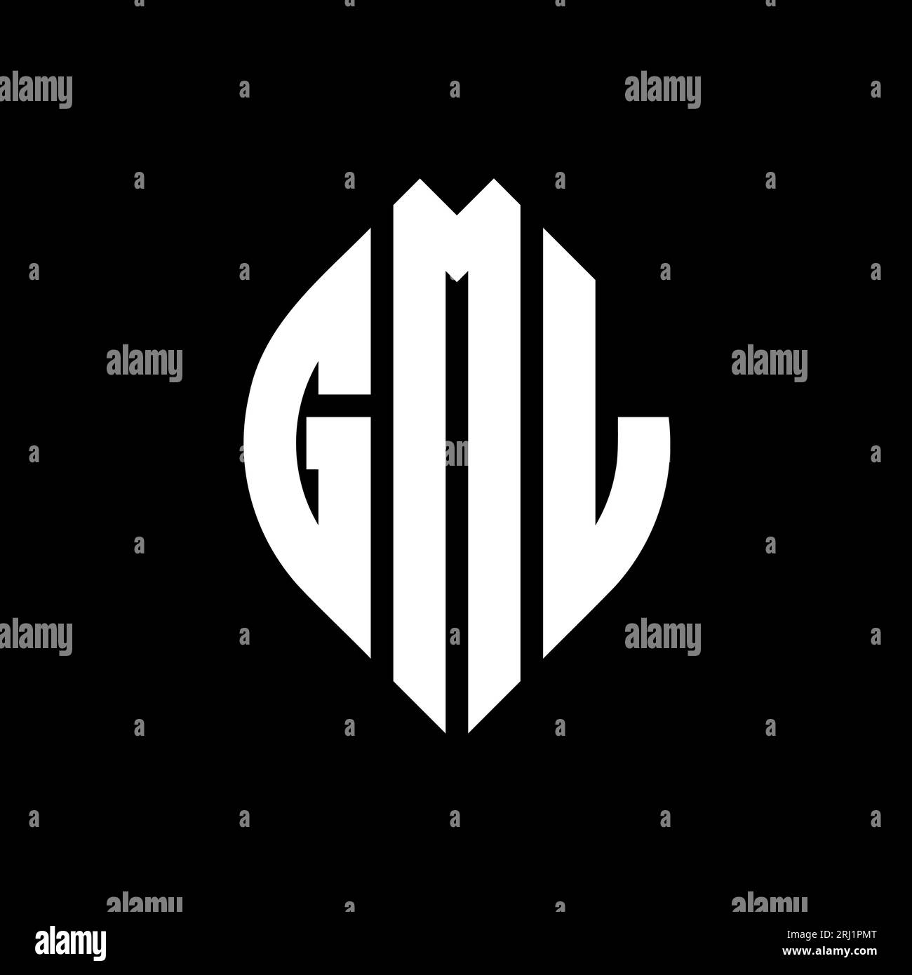 GML circle letter logo design with circle and ellipse shape. GML ...