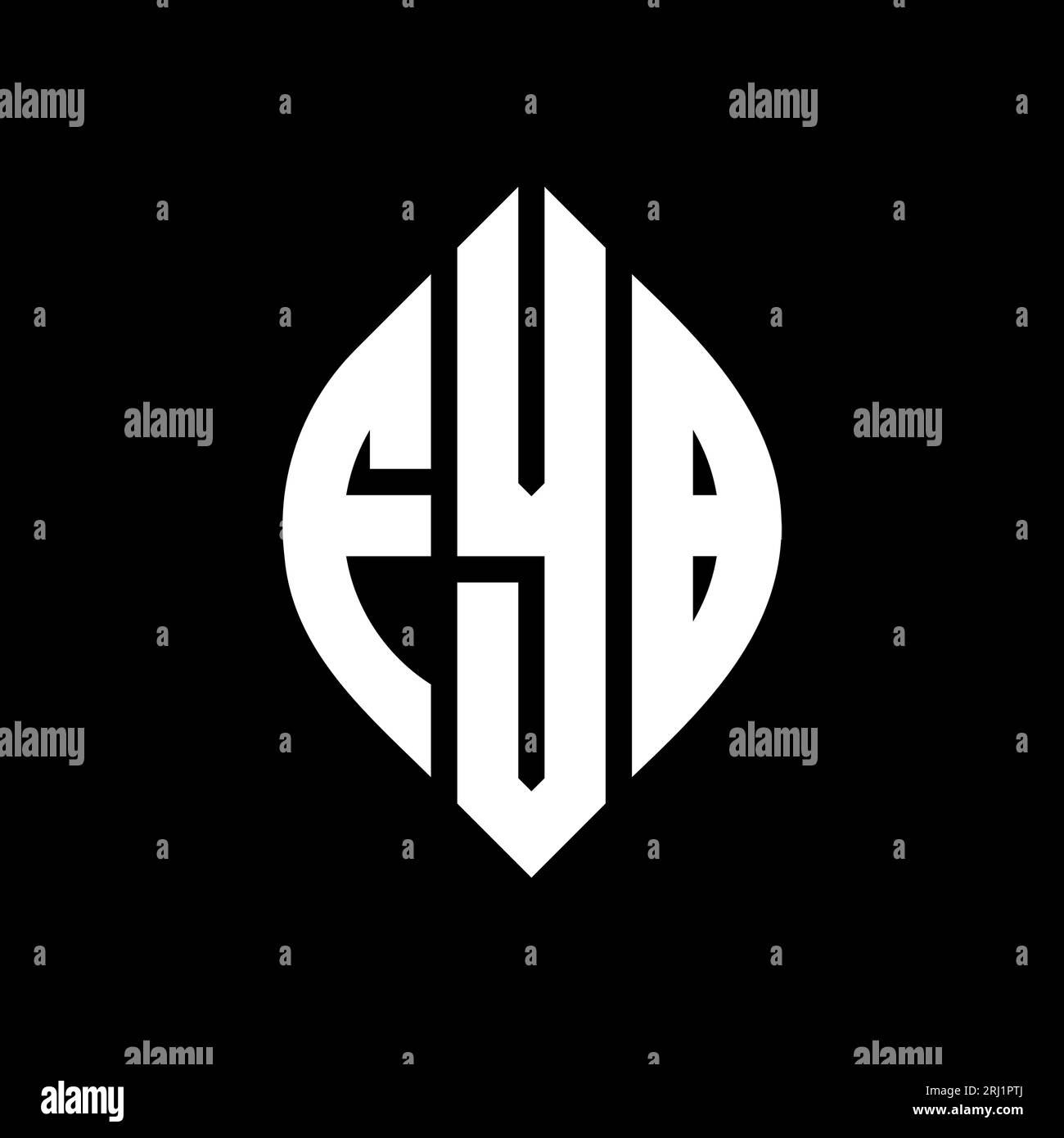 FYB circle letter logo design with circle and ellipse shape. FYB ...