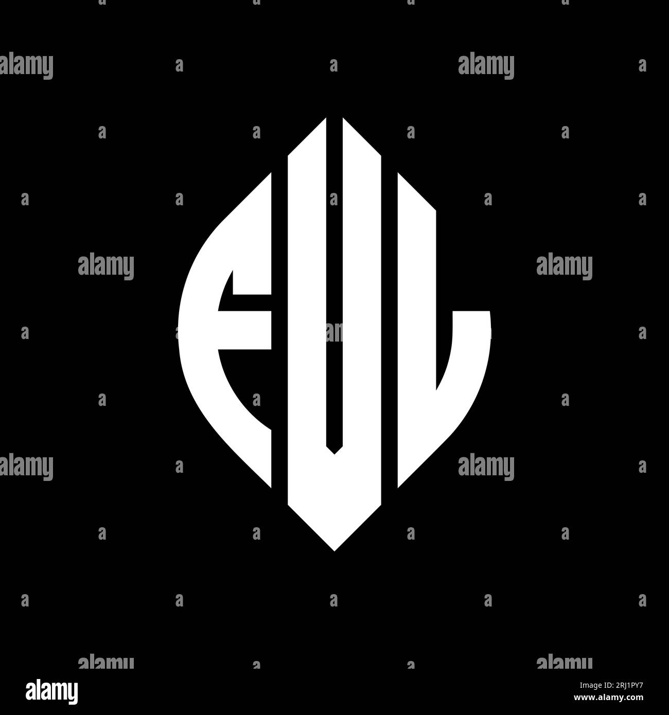 FVL circle letter logo design with circle and ellipse shape. FVL ...