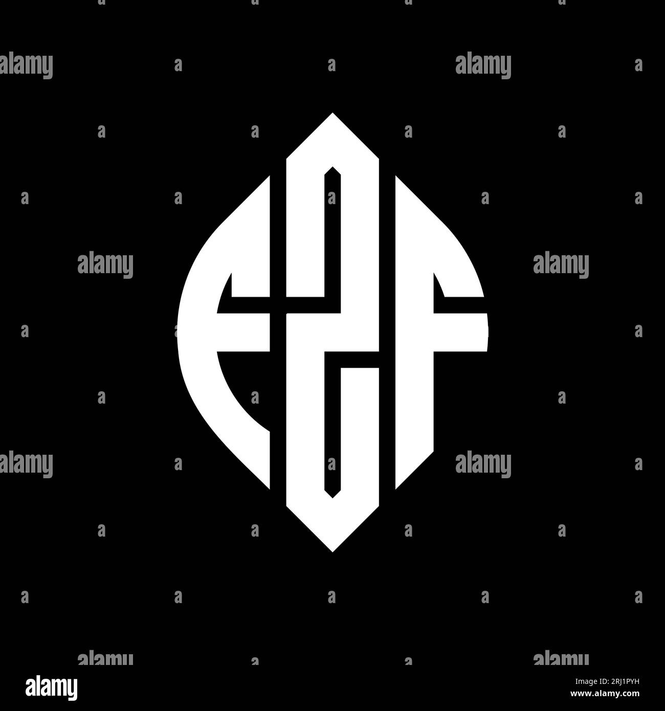 FZF circle letter logo design with circle and ellipse shape. FZF ...