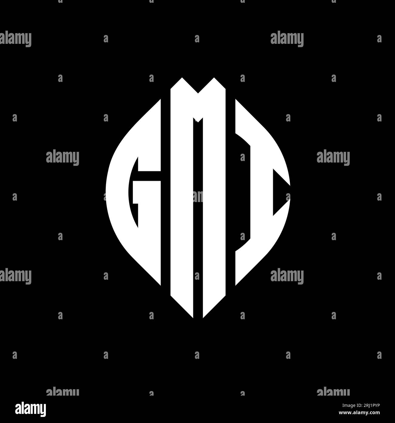 GMI circle letter logo design with circle and ellipse shape. GMI ...