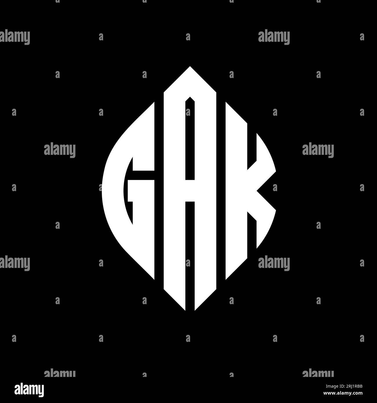 GAK circle letter logo design with circle and ellipse shape. GAK ...