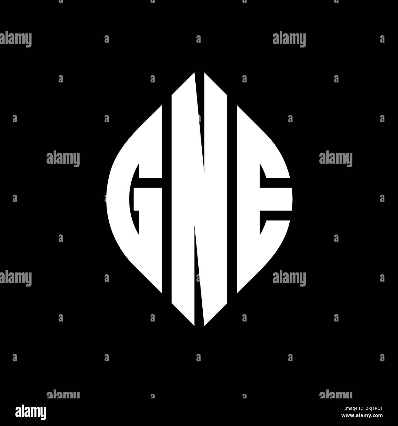 GNE circle letter logo design with circle and ellipse shape. GNE ...