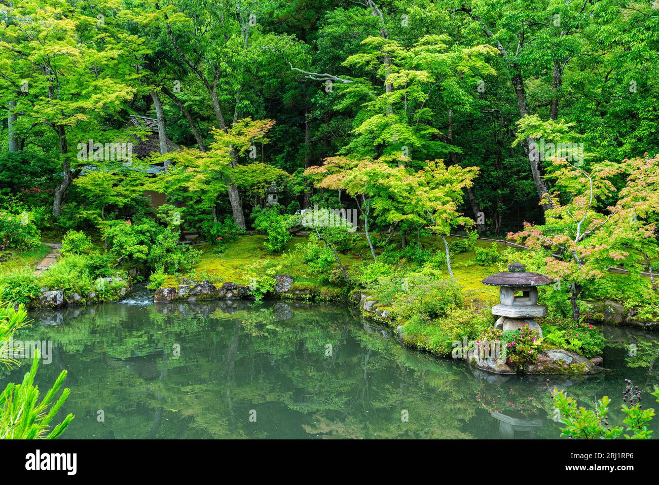 Scenic sight in the marvelous Isuien Garden in Nara. Japan Stock Photo ...