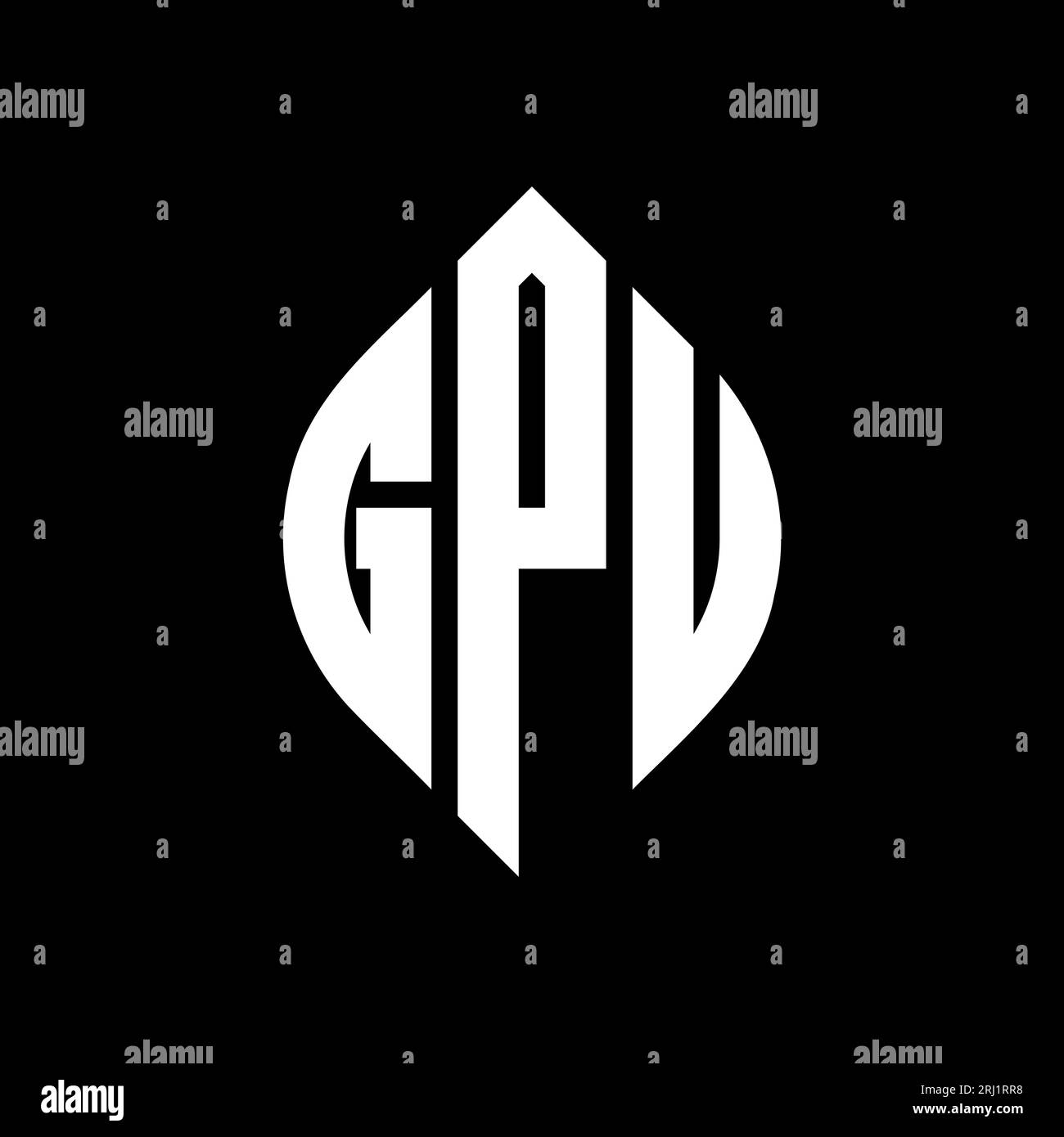 GPU circle letter logo design with circle and ellipse shape. GPU ...