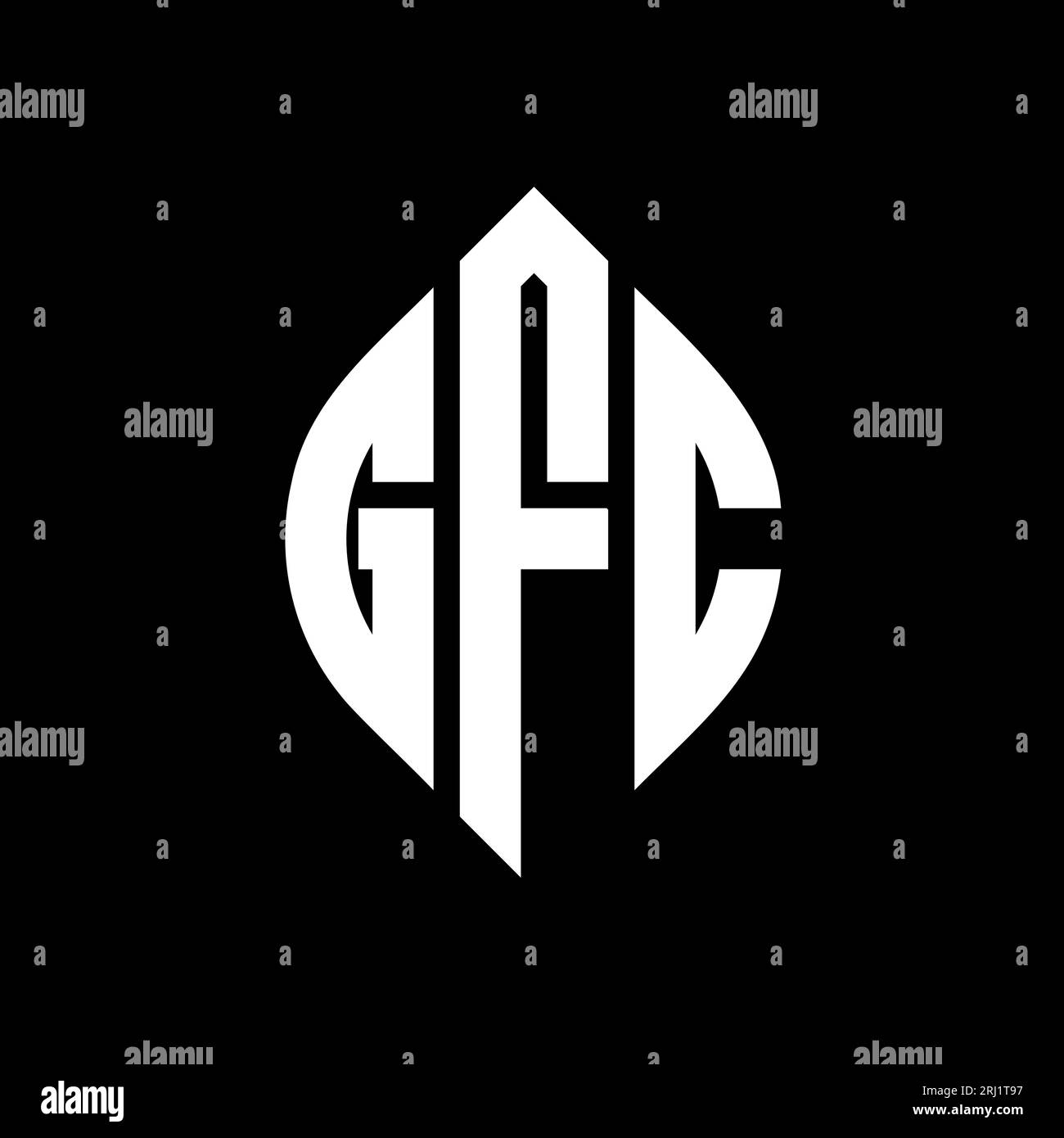 GFC circle letter logo design with circle and ellipse shape. GFC ...