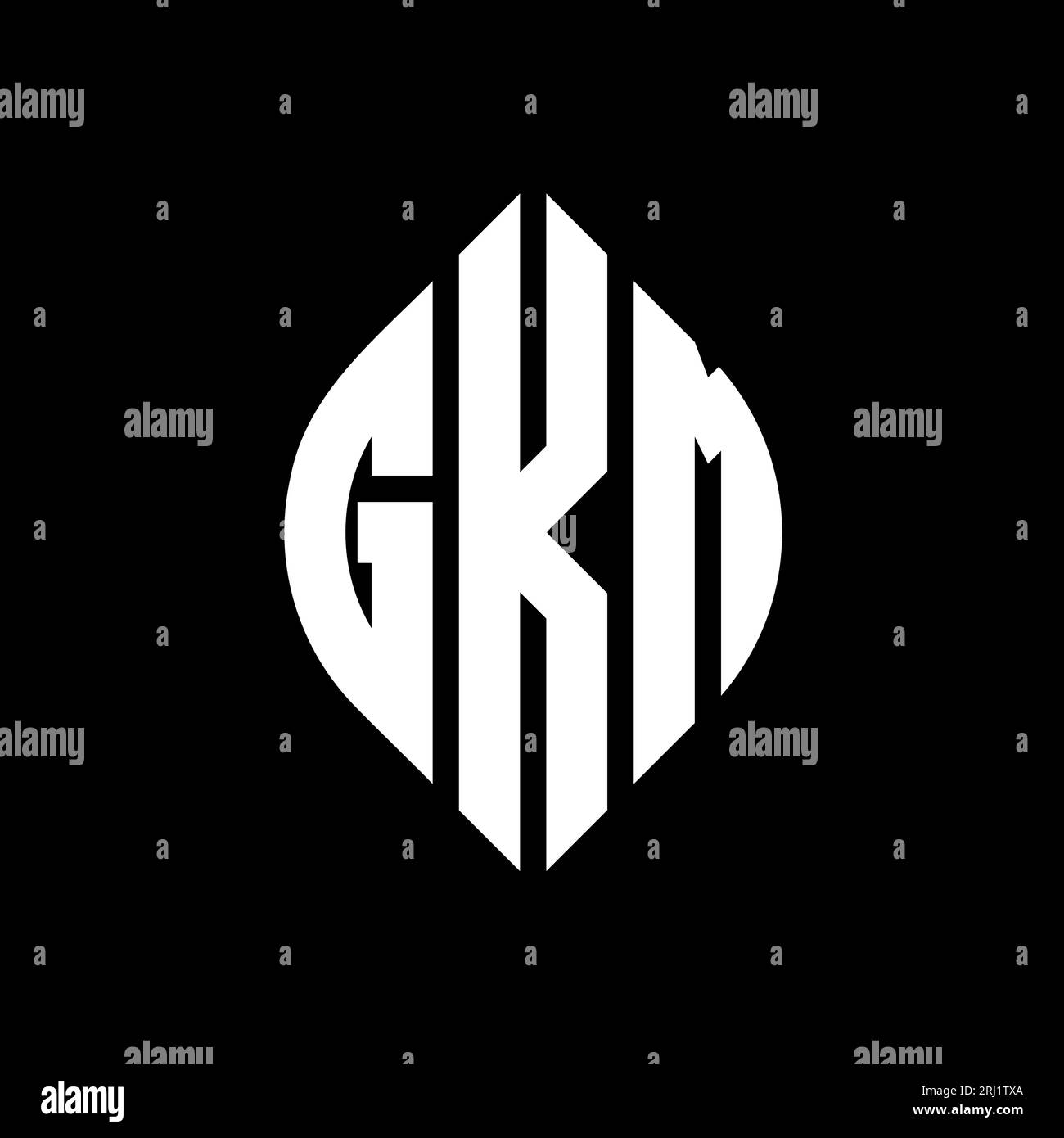 GKM circle letter logo design with circle and ellipse shape. GKM ...