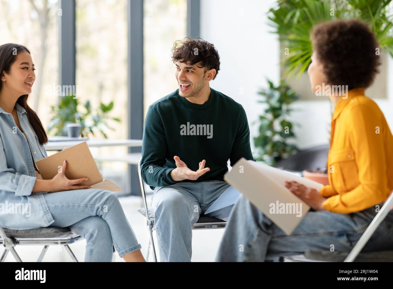 School students discussing circle hi-res stock photography and images ...