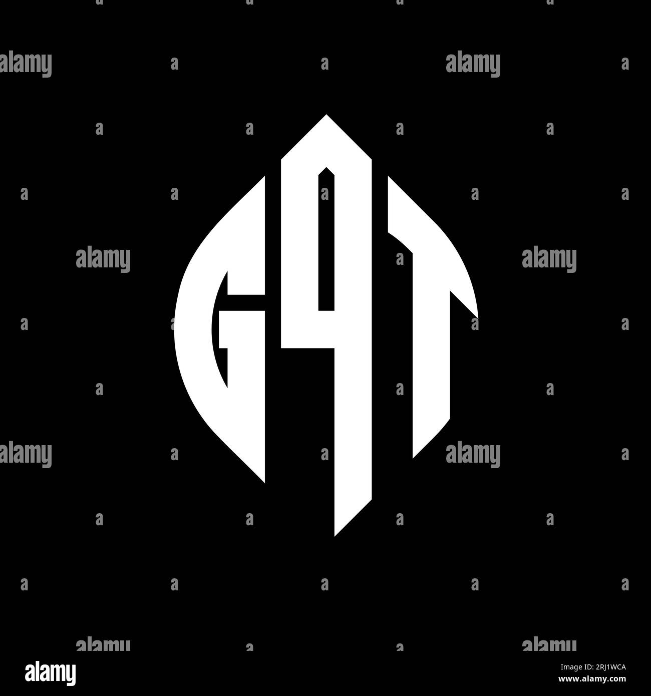GQT circle letter logo design with circle and ellipse shape. GQT ...