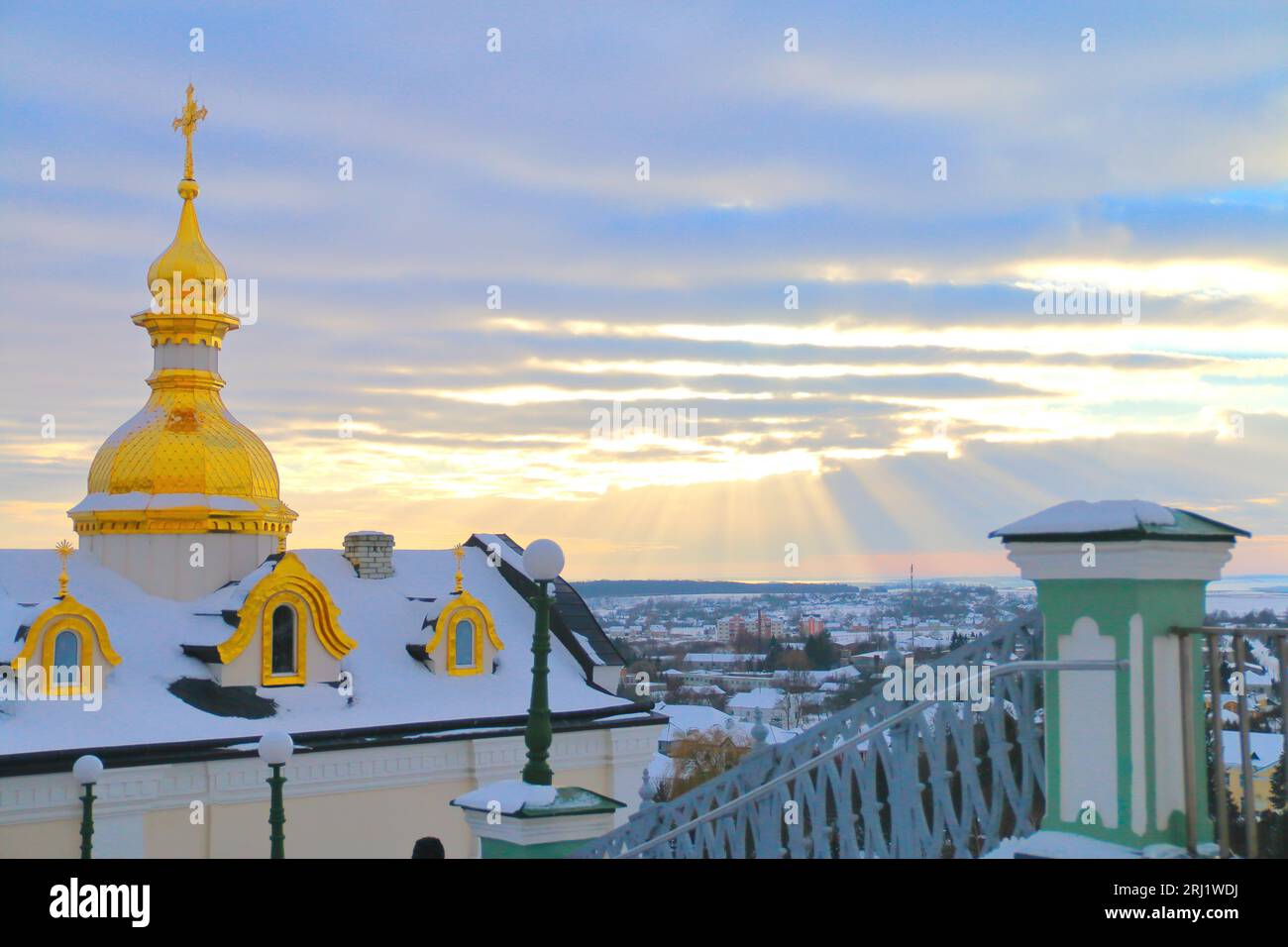 Photographed in Pochaev Lavra in Ukraine. The picture shows the dome of ...