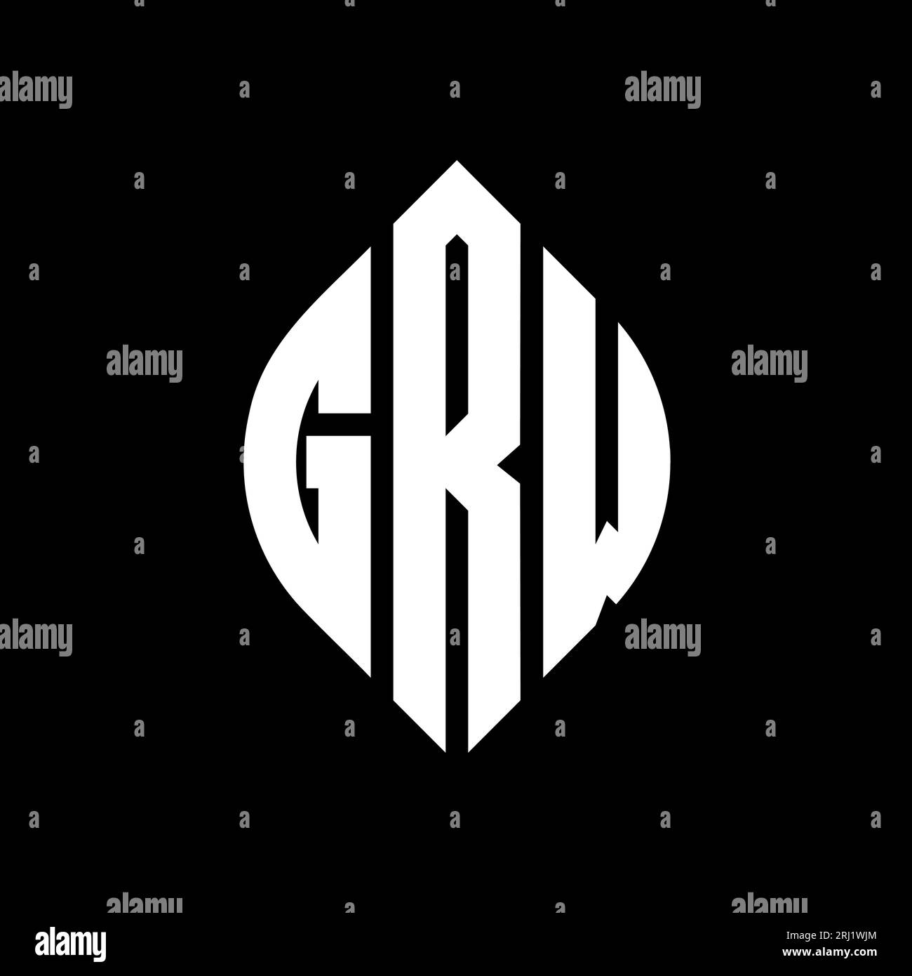 GRW circle letter logo design with circle and ellipse shape. GRW ...