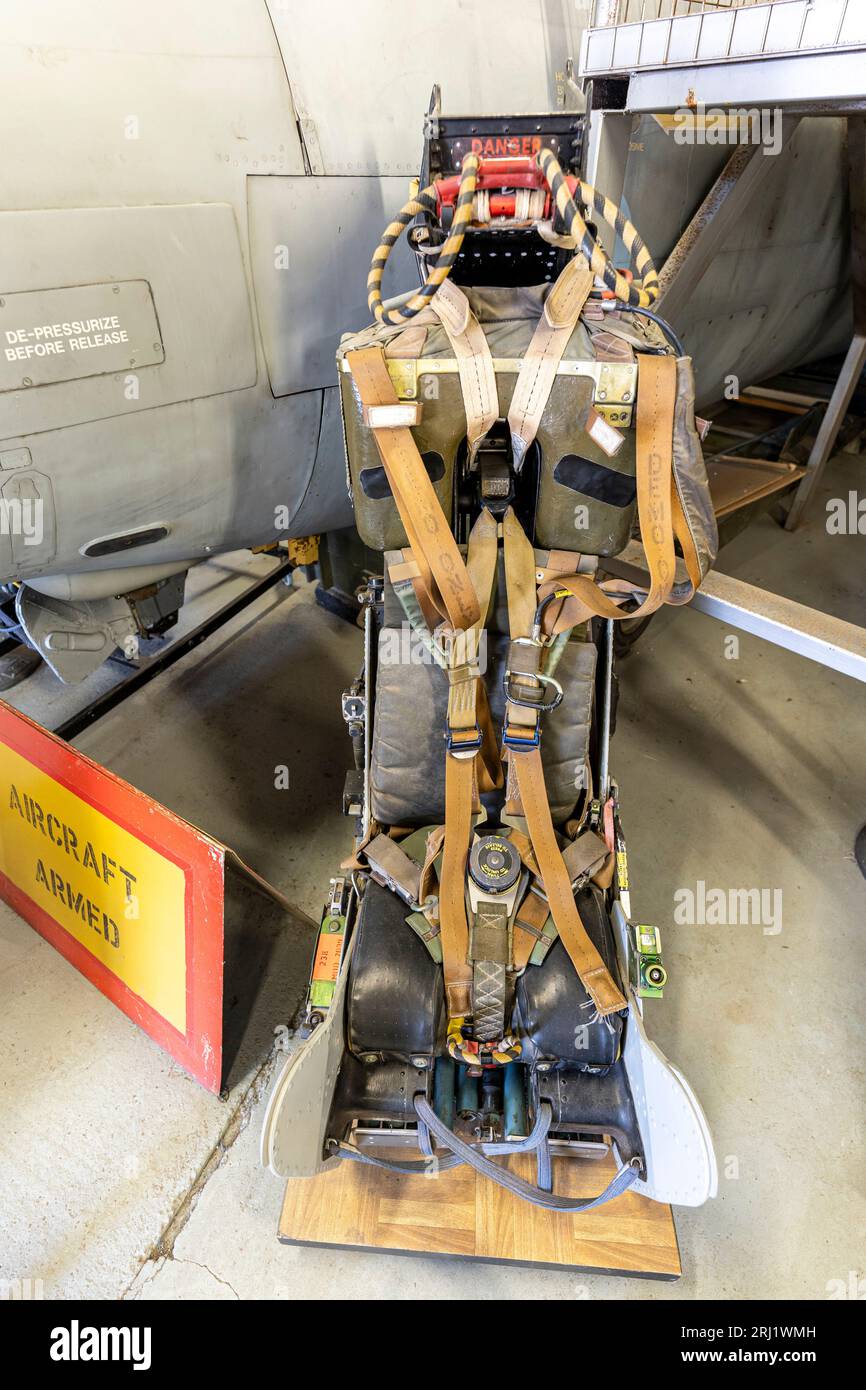 Ejector seat on display inside the RAF Manston History Museum at ...