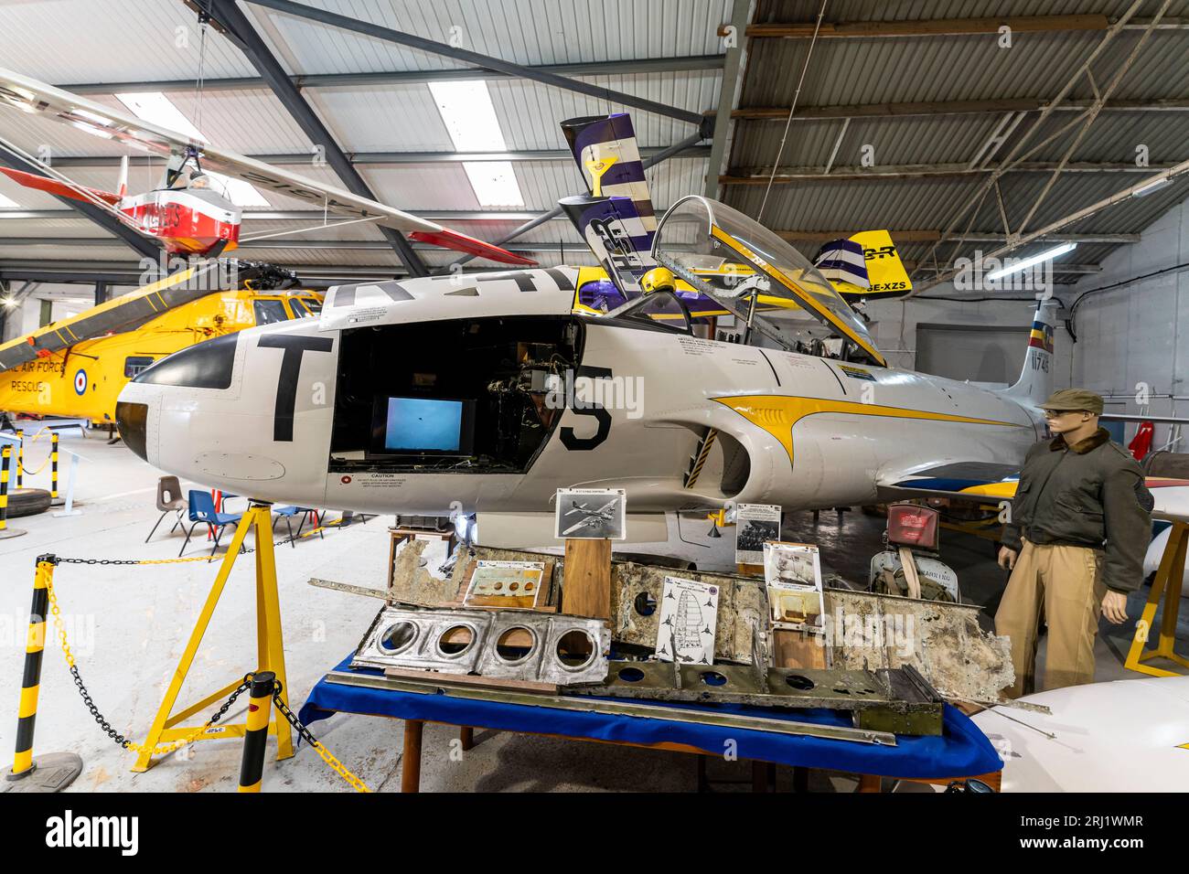 Canadair T-133 Silver Star trainer jet plane inside the RAF Manston ...