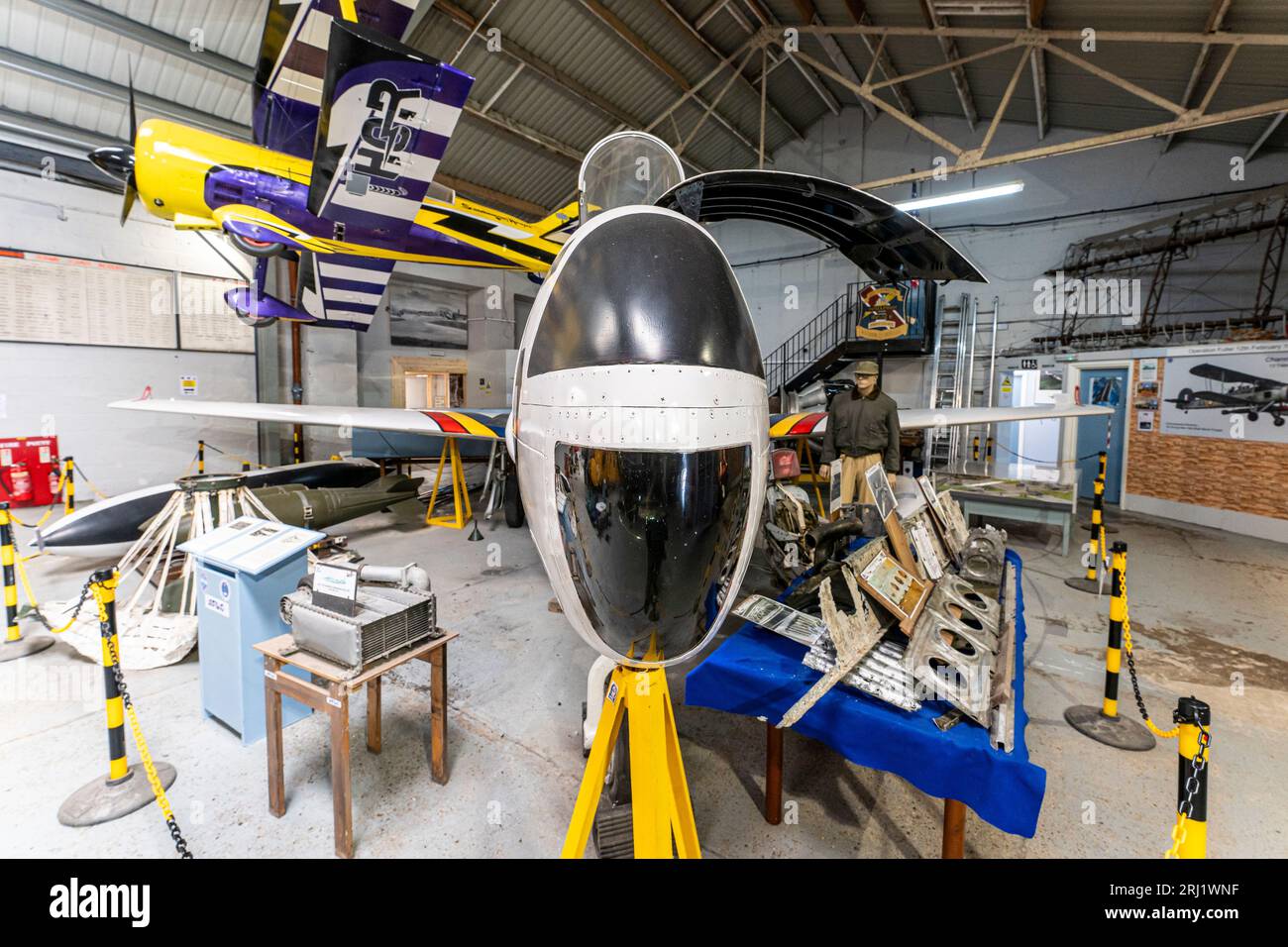 Canadair T-133 Silver Star trainer jet plane inside the RAF Manston ...