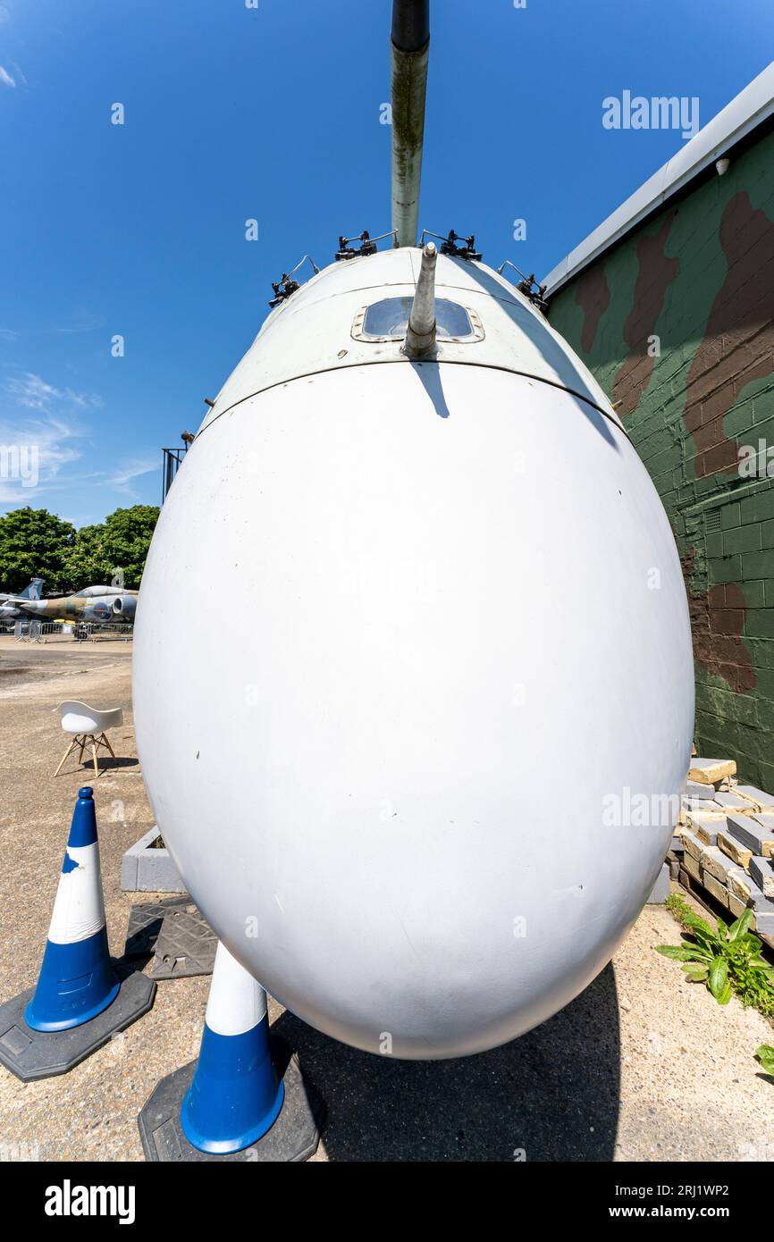 Facing, the nose section and cockpit of a Hawker Siddeley Nimrod MR2 ...