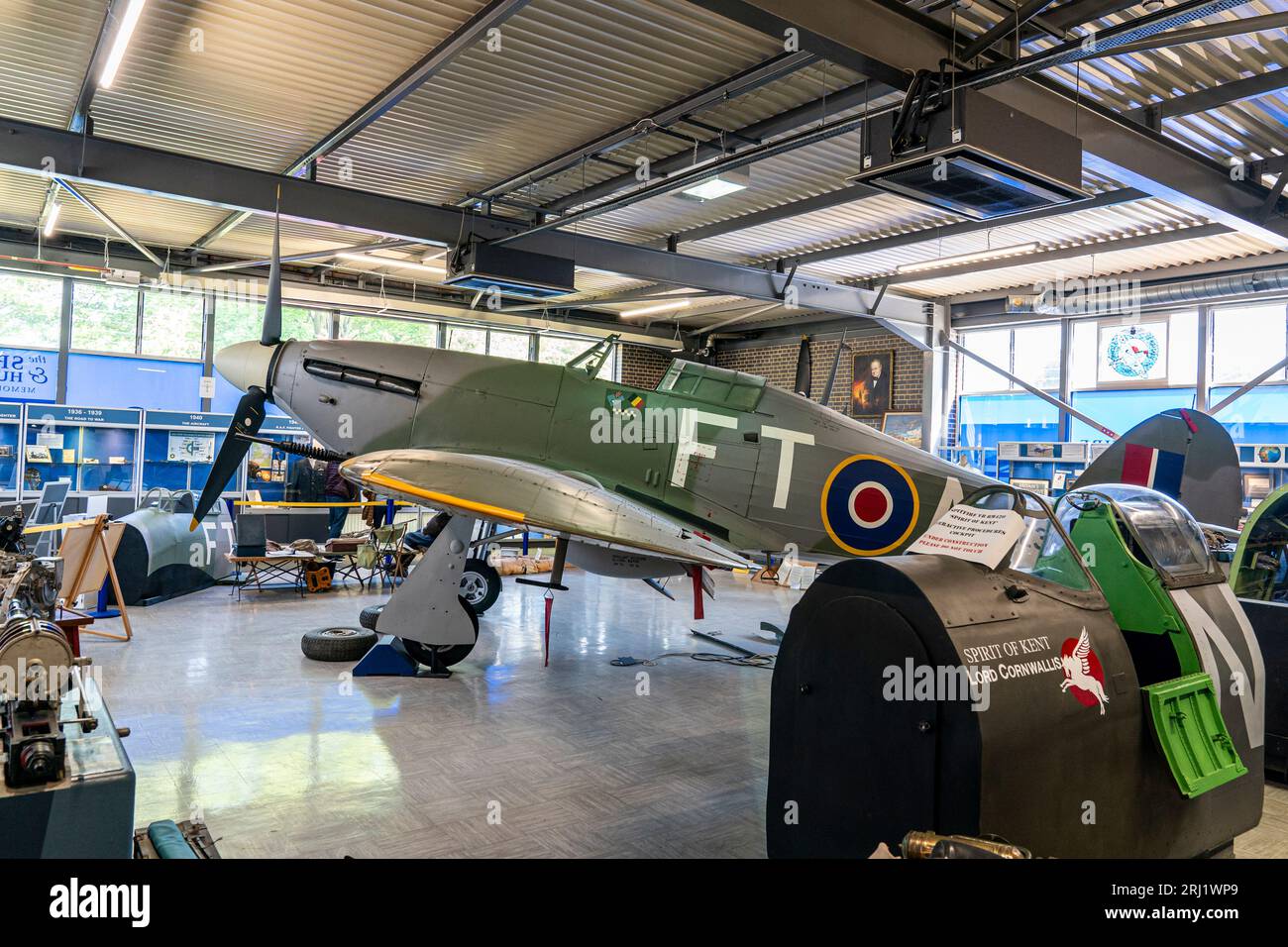 RAF Hurricane II on display inside the Spitfire and Hurricane memorial museum at the ex-RAF ...