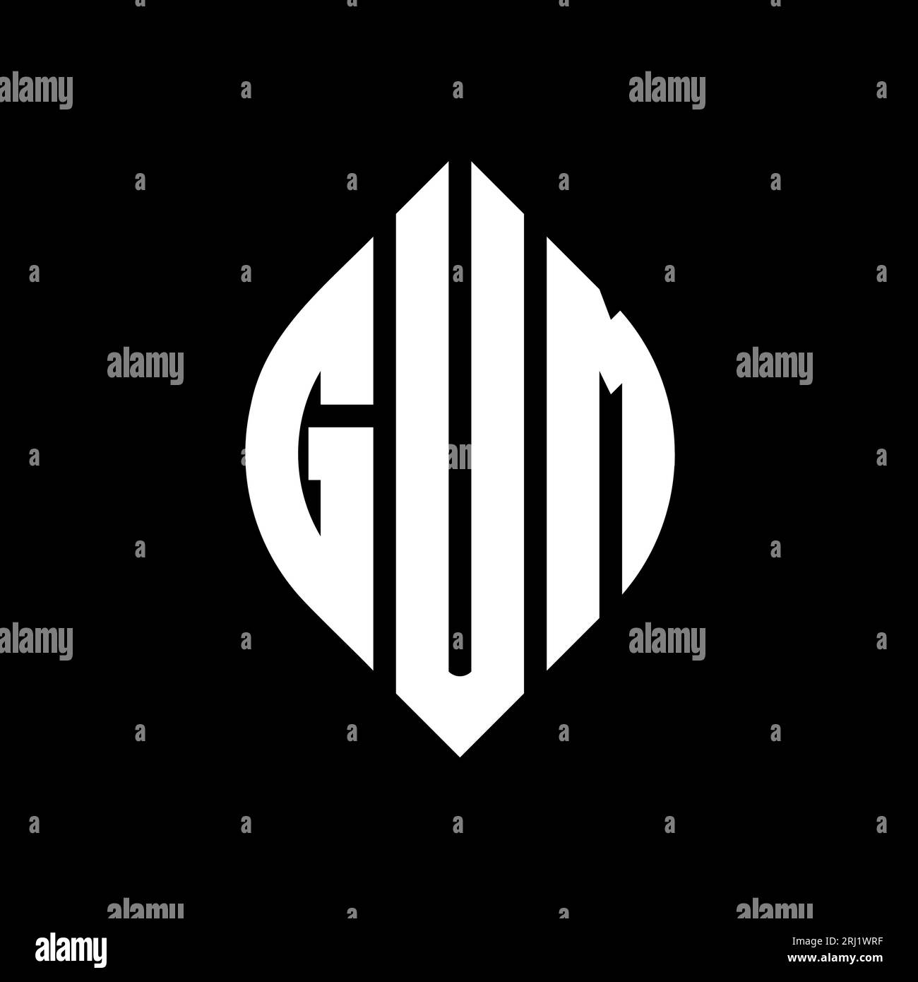 GUM circle letter logo design with circle and ellipse shape. GUM ...