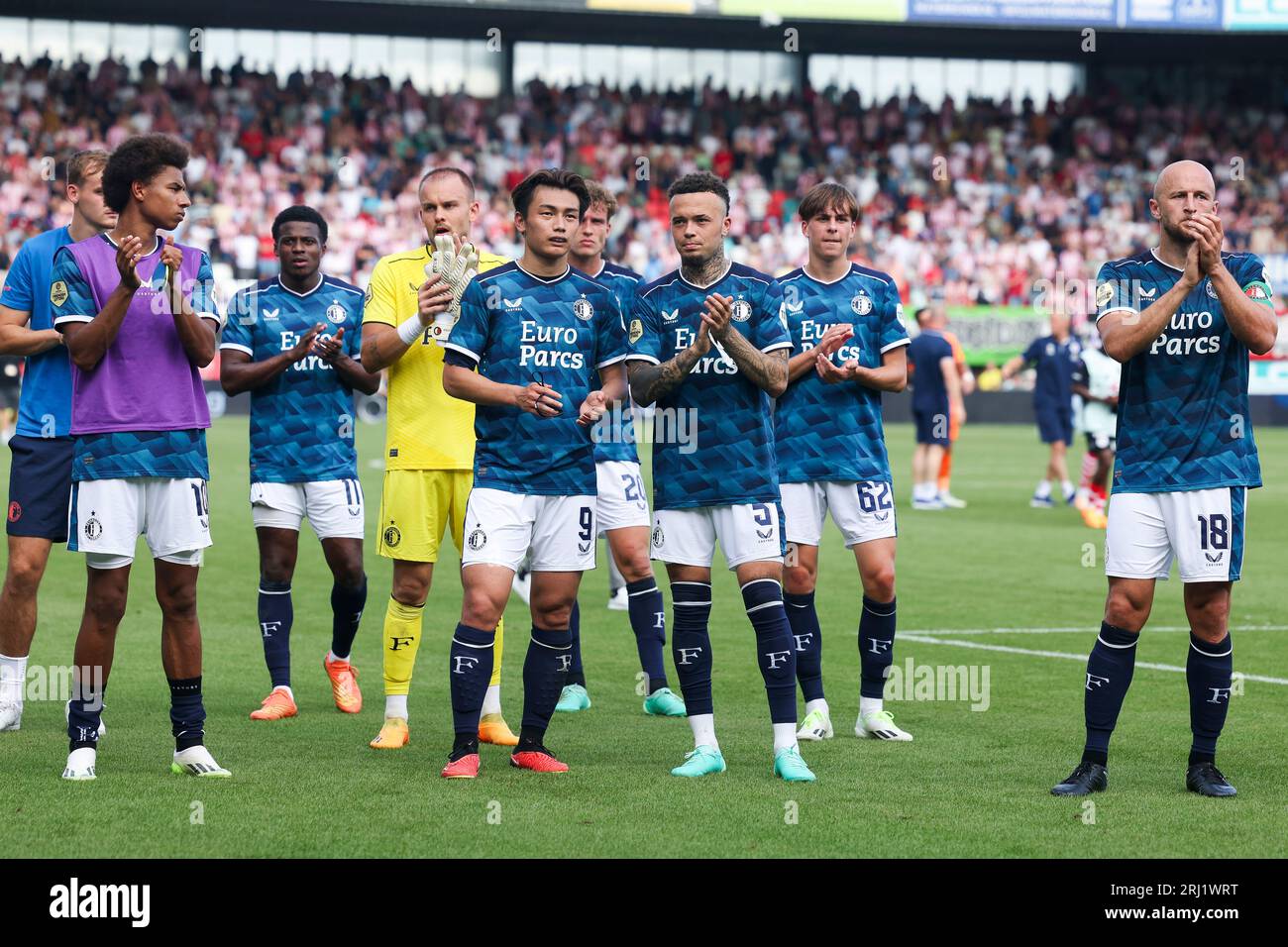 ROTTERDAM, NETHERLANDS - AUGUST 20: players of Feyenoord thanking their ...